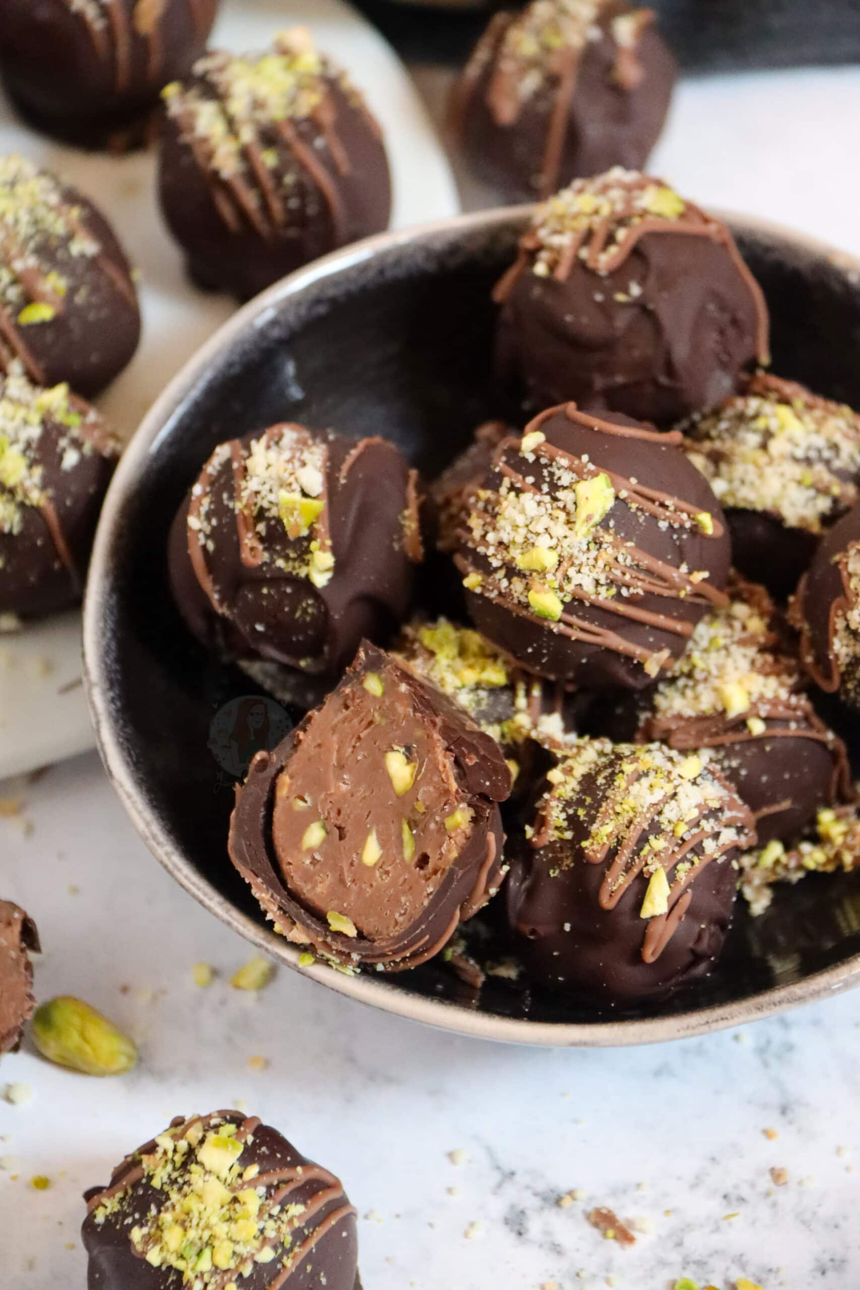 Amaretti, Pistachio & Rum Truffles! - Jane's Patisserie