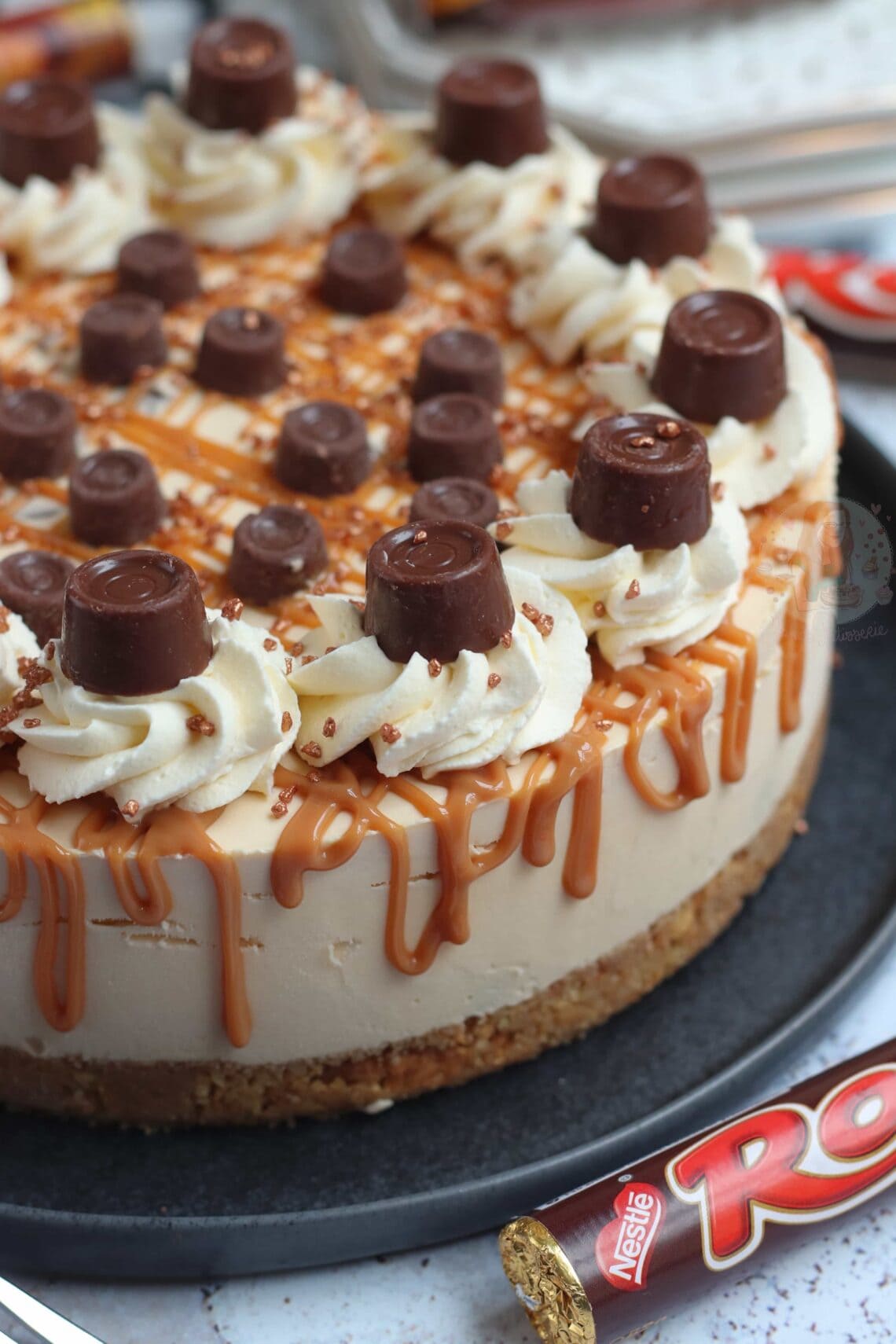 No-Bake Caramel Rolo Cheesecake! - Jane's Patisserie