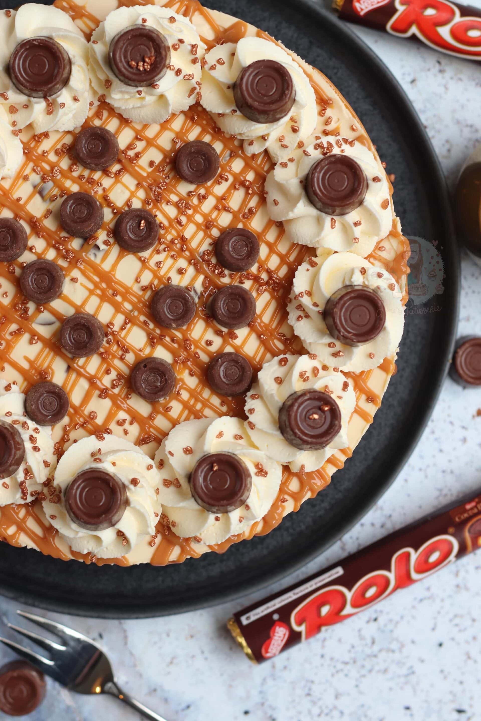 No-Bake Caramel Rolo Cheesecake! - Jane's Patisserie