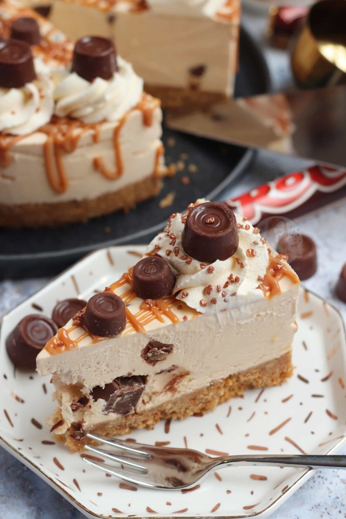 No-Bake Caramel Rolo Cheesecake! - Jane's Patisserie