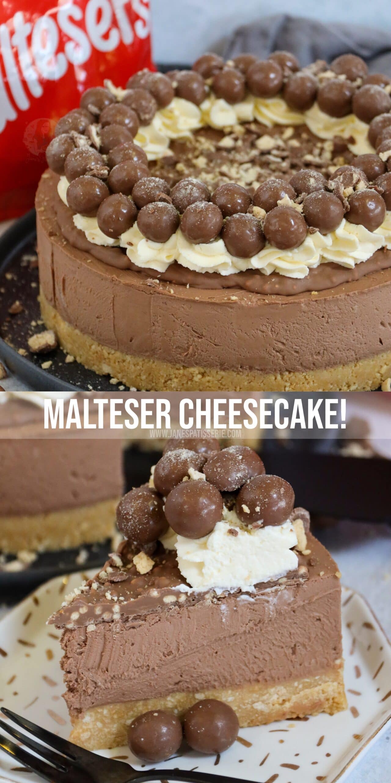 No-Bake Chocolate Malteser Cheesecake! - Jane's Patisserie