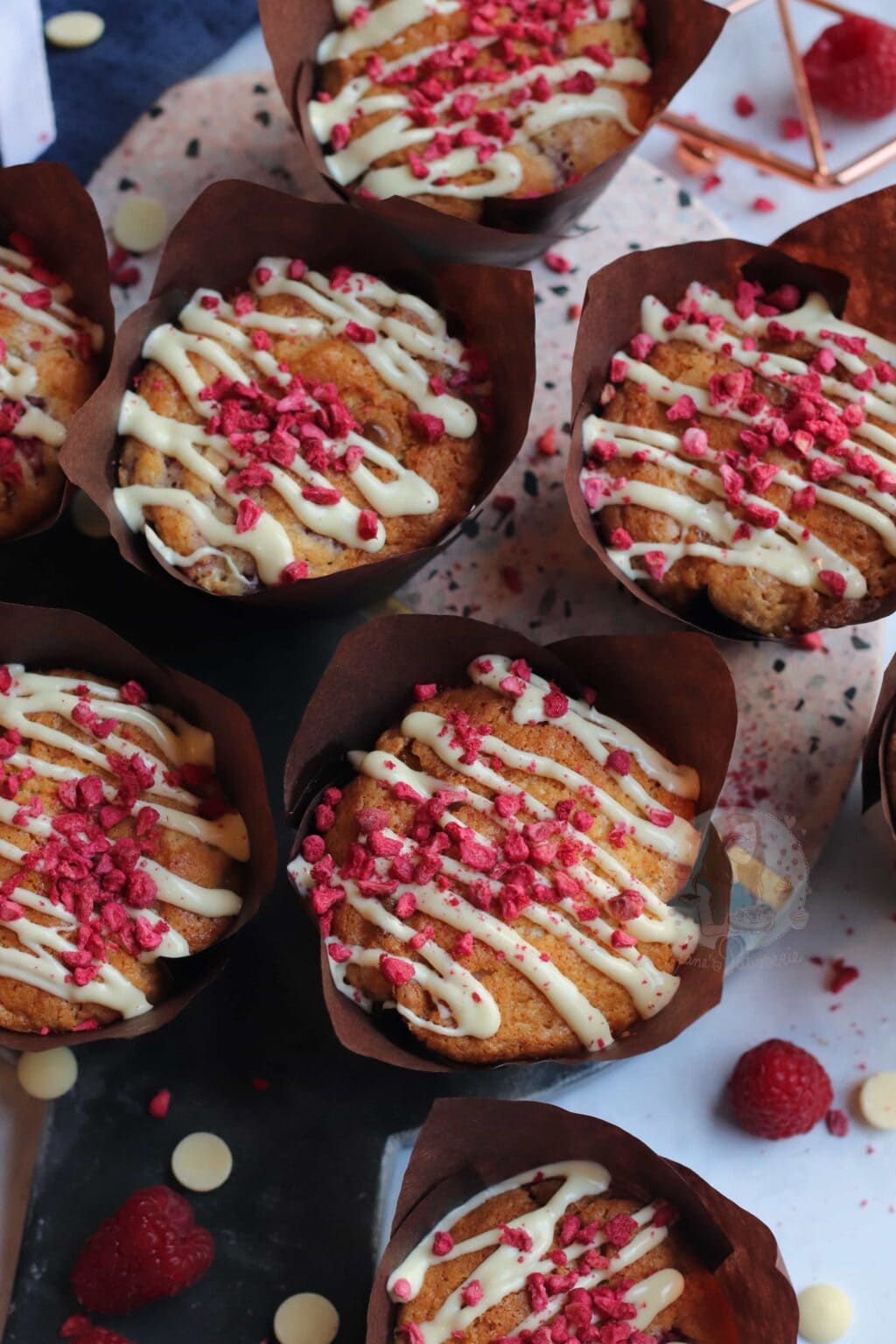 White Chocolate and Raspberry Muffins - Jane's Patisserie