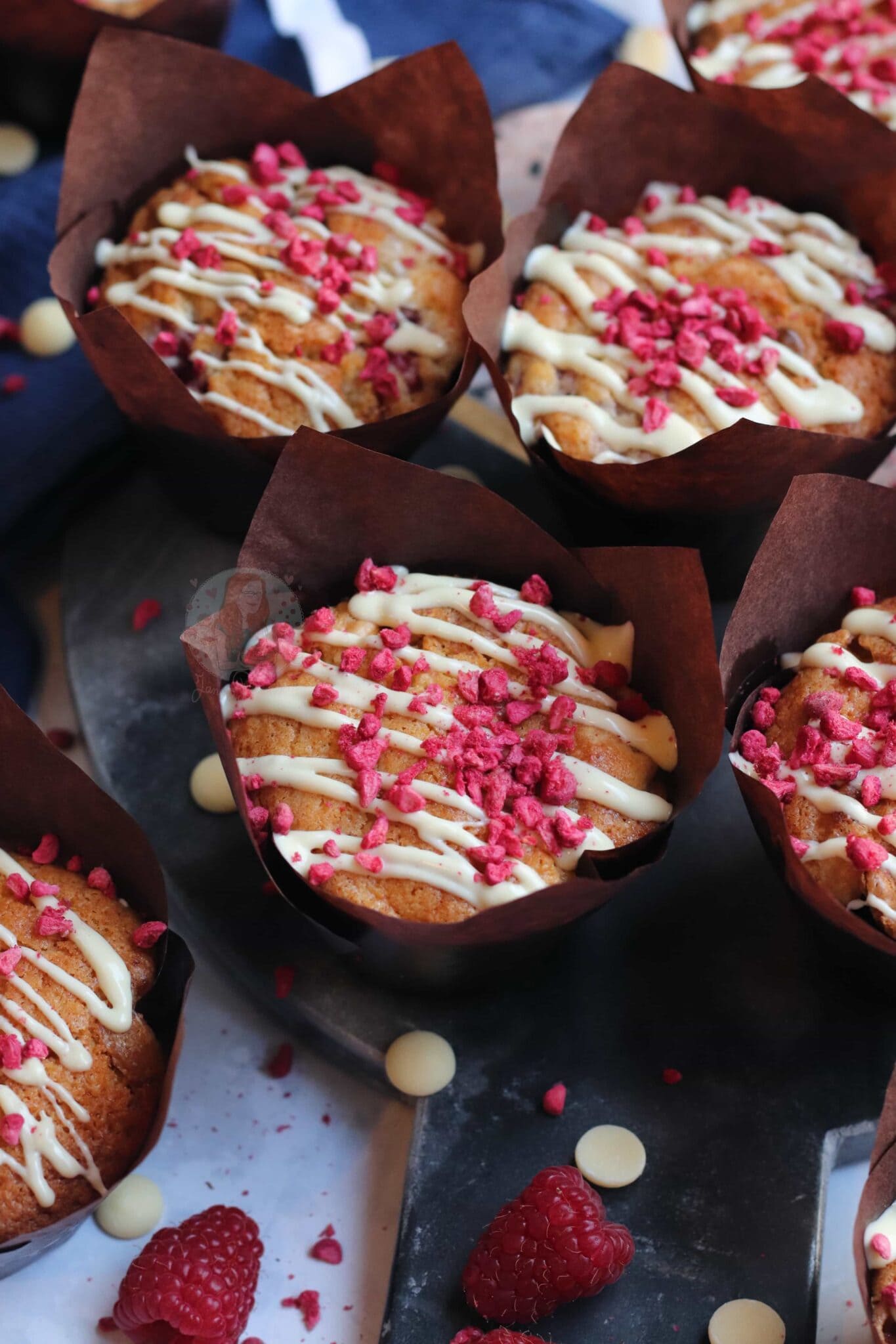 White Chocolate and Raspberry Muffins - Jane's Patisserie