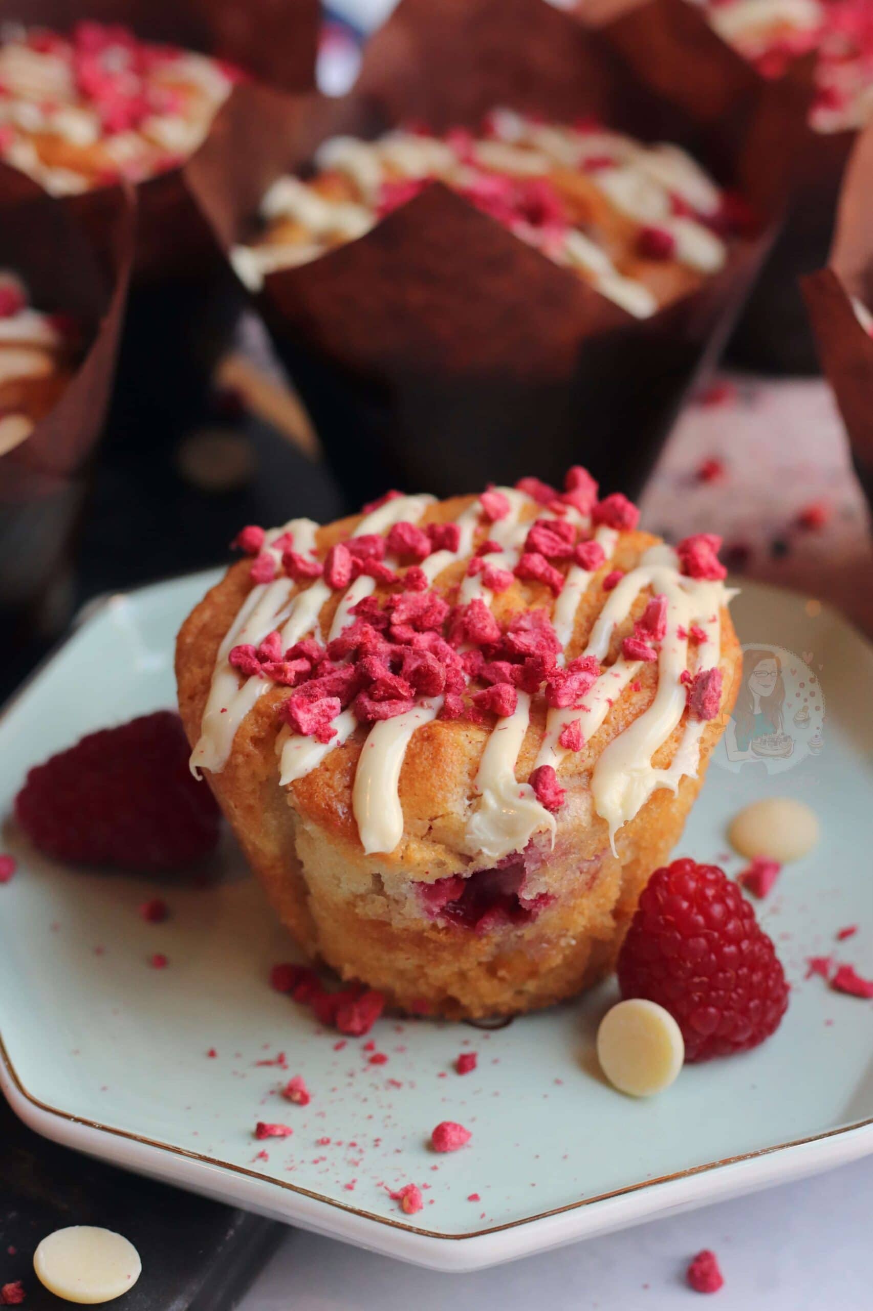 White Chocolate and Raspberry Muffins - Jane's Patisserie