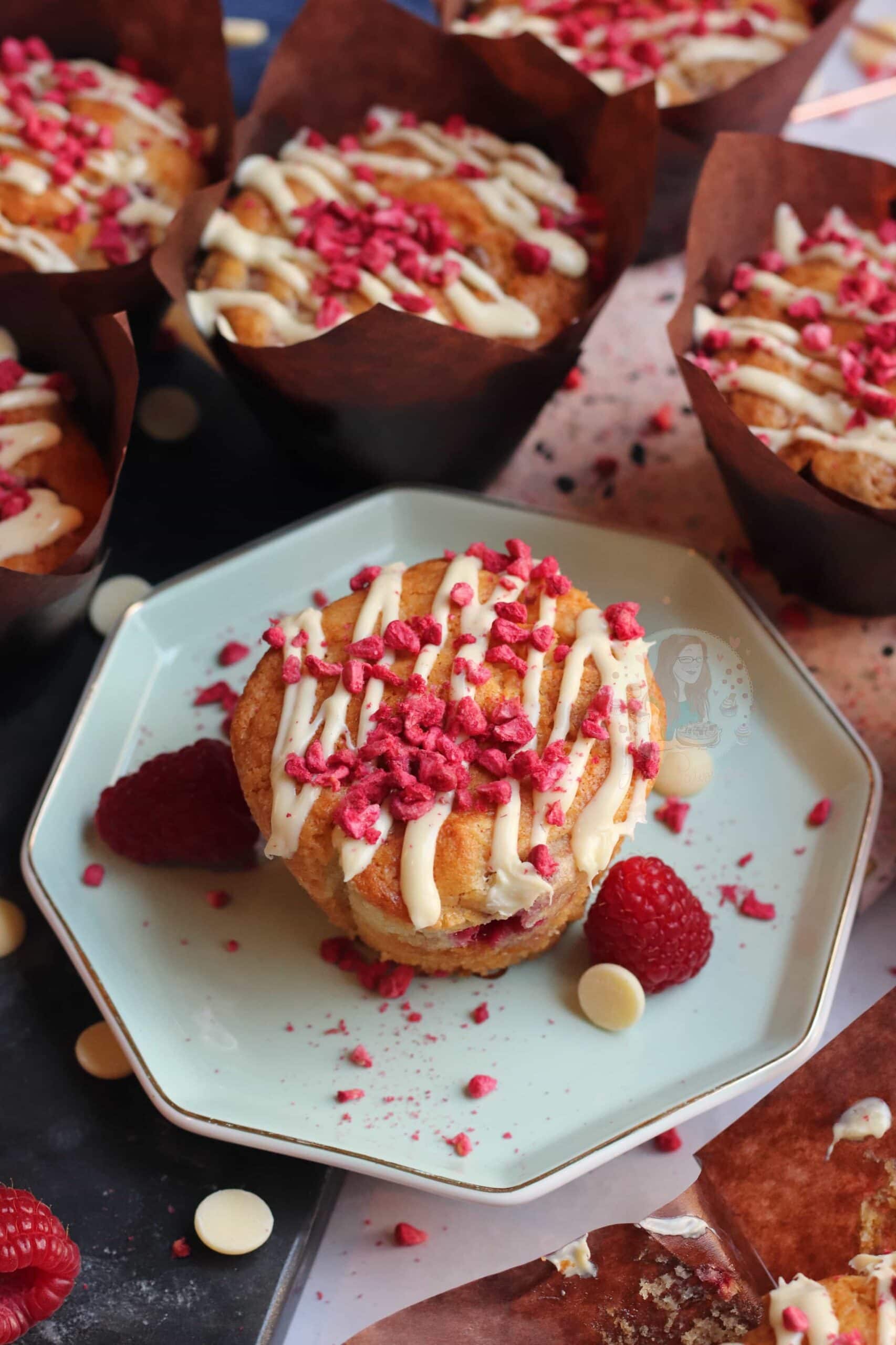 White Chocolate and Raspberry Muffins - Jane's Patisserie