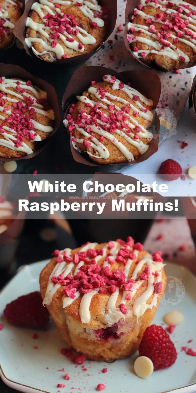 White Chocolate and Raspberry Muffins - Jane's Patisserie