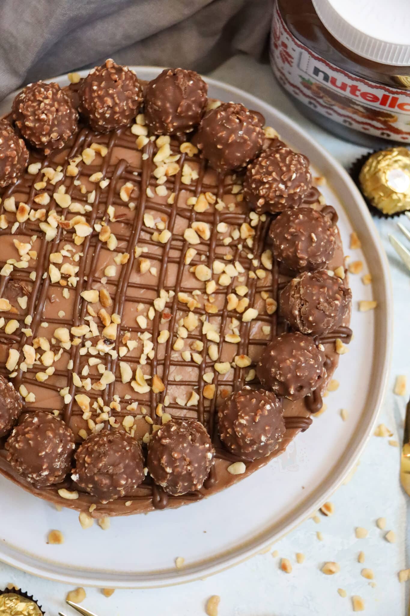 No-Bake Ferrero Rocher and Nutella Cheesecake! - Jane's Patisserie