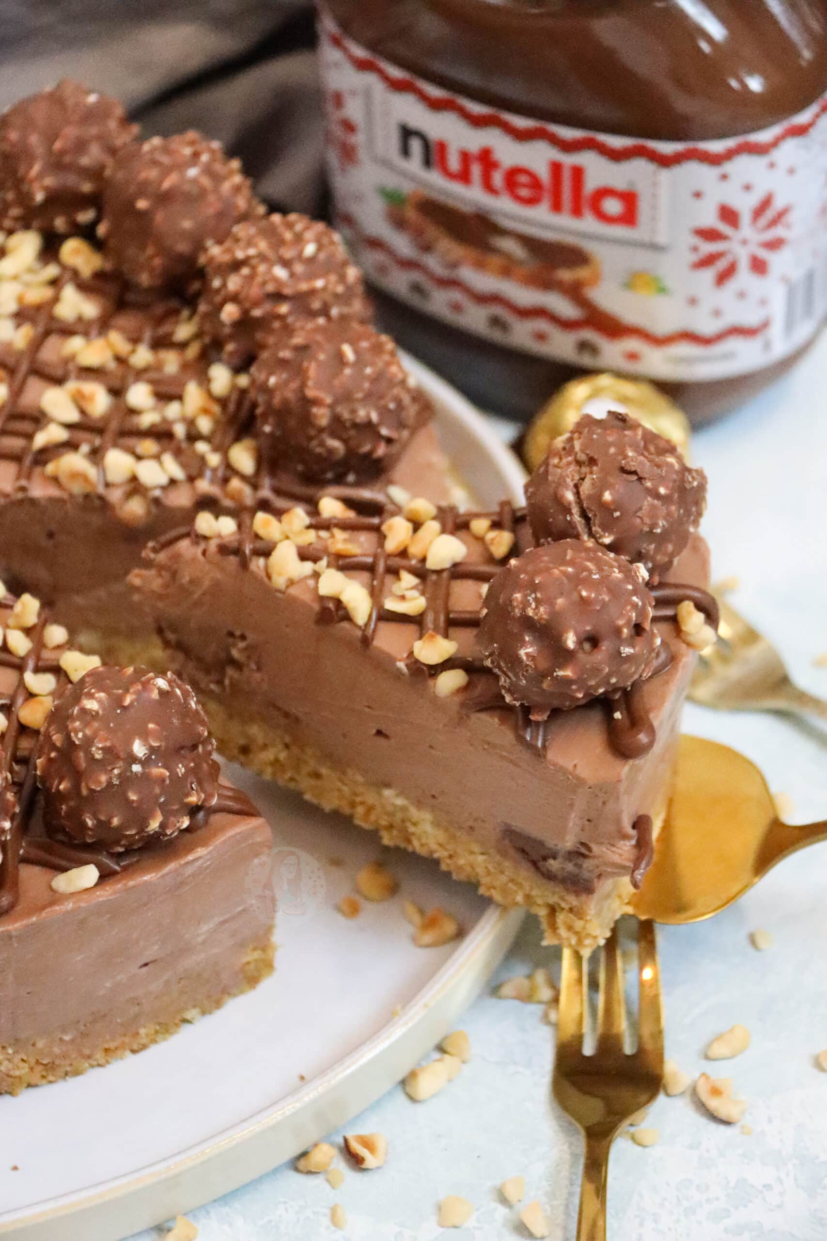 No-Bake Ferrero Rocher and Nutella Cheesecake! - Jane's Patisserie
