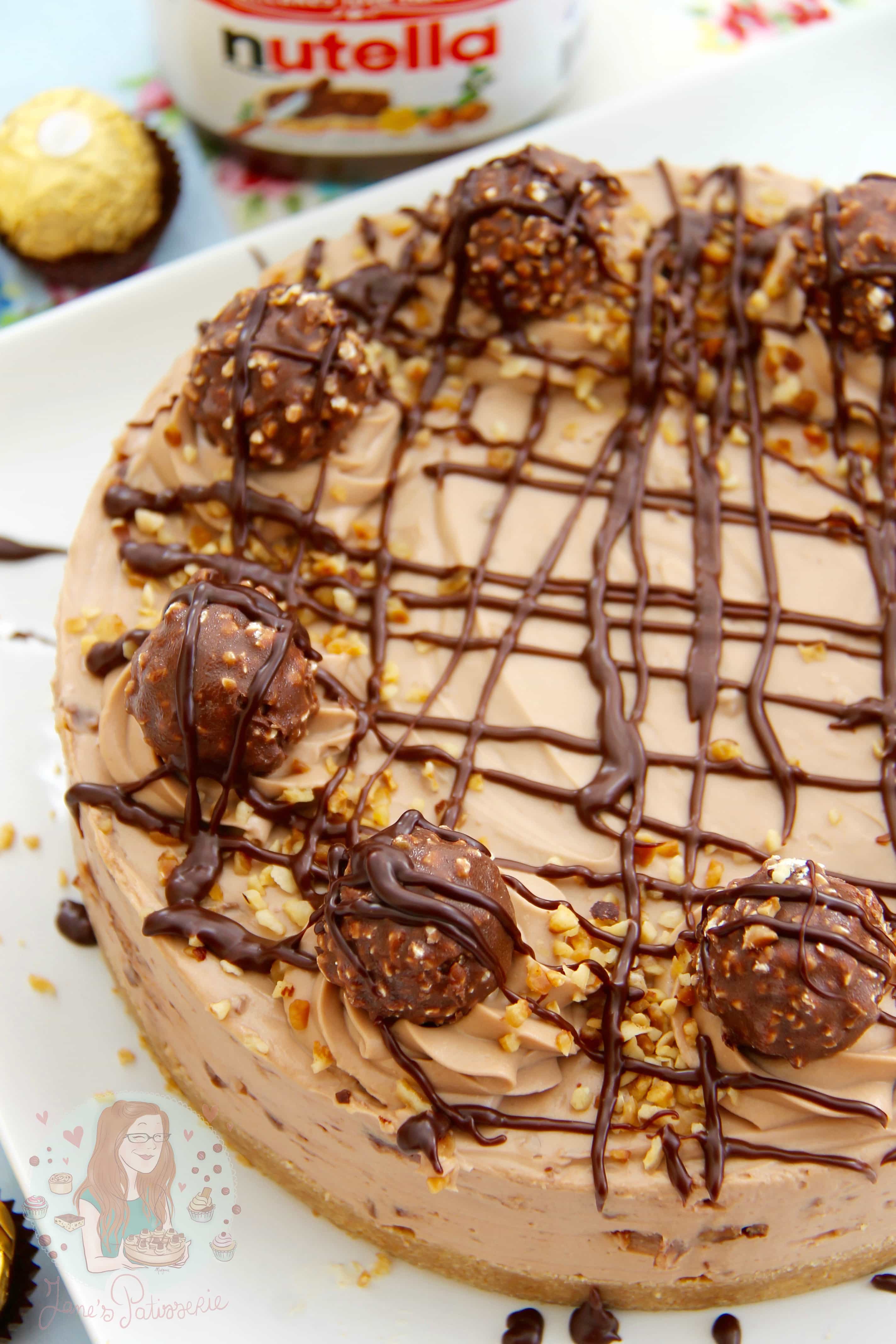 No-Bake Ferrero Rocher and Nutella Cheesecake! - Jane's Patisserie