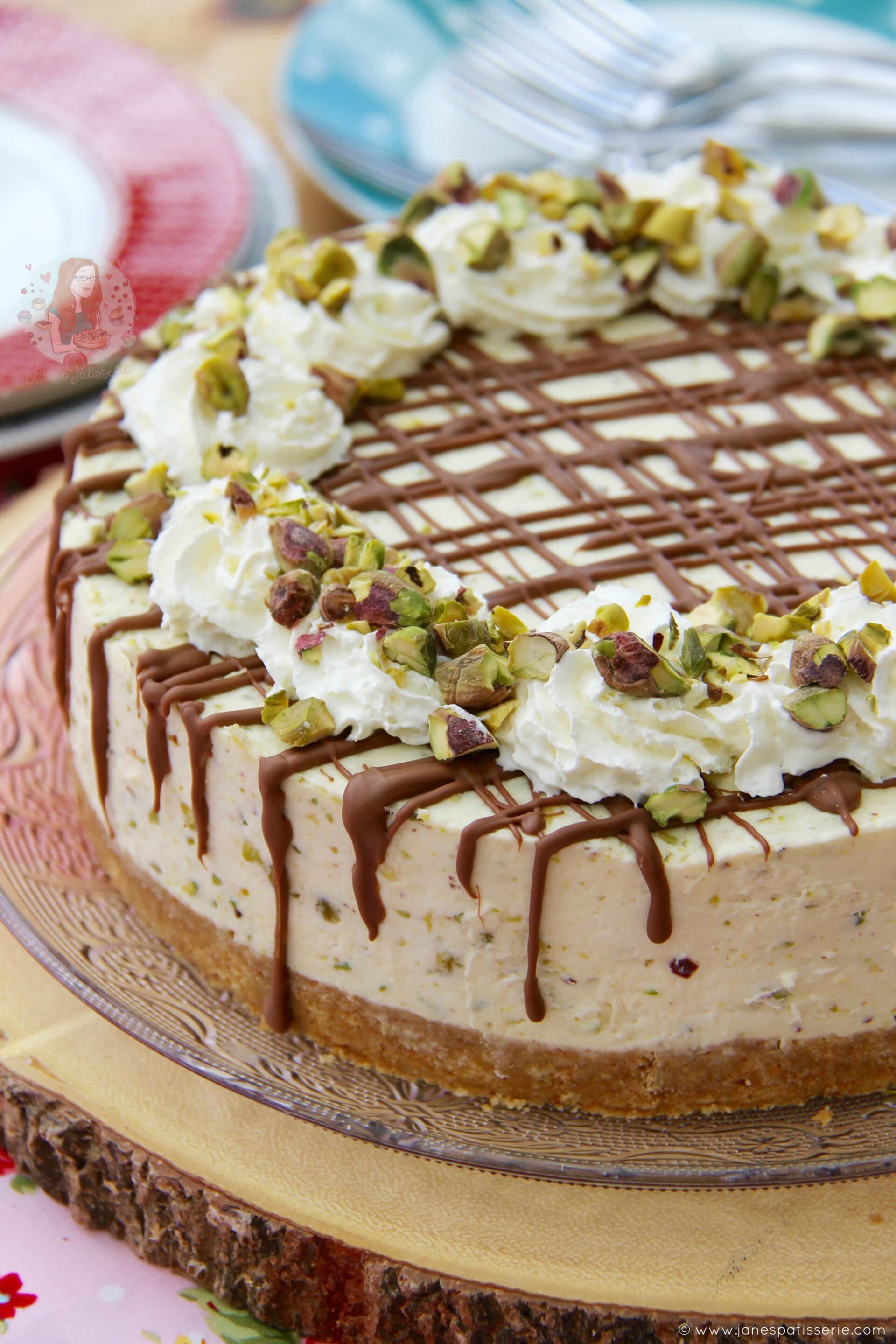 No Bake White Chocolate Pistachio Cheesecake! - Jane's Patisserie