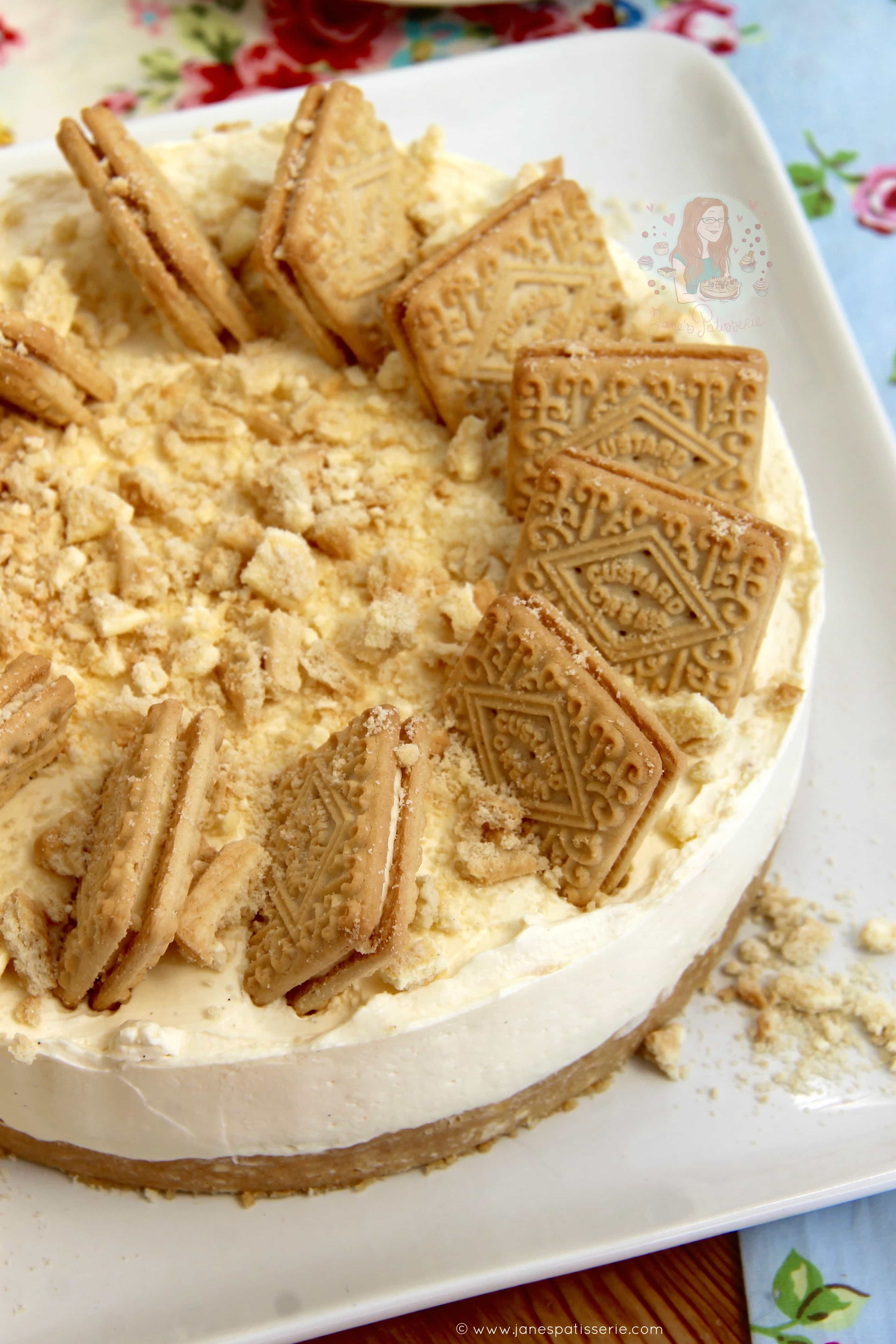 No-Bake Custard Cream Cheesecake! - Jane's Patisserie