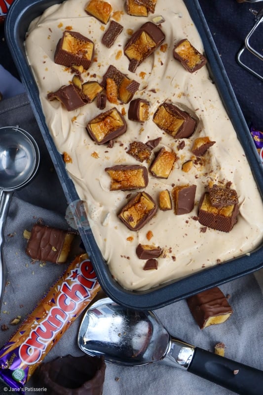 No Churn Crunchie Ice Cream! - Jane's Patisserie