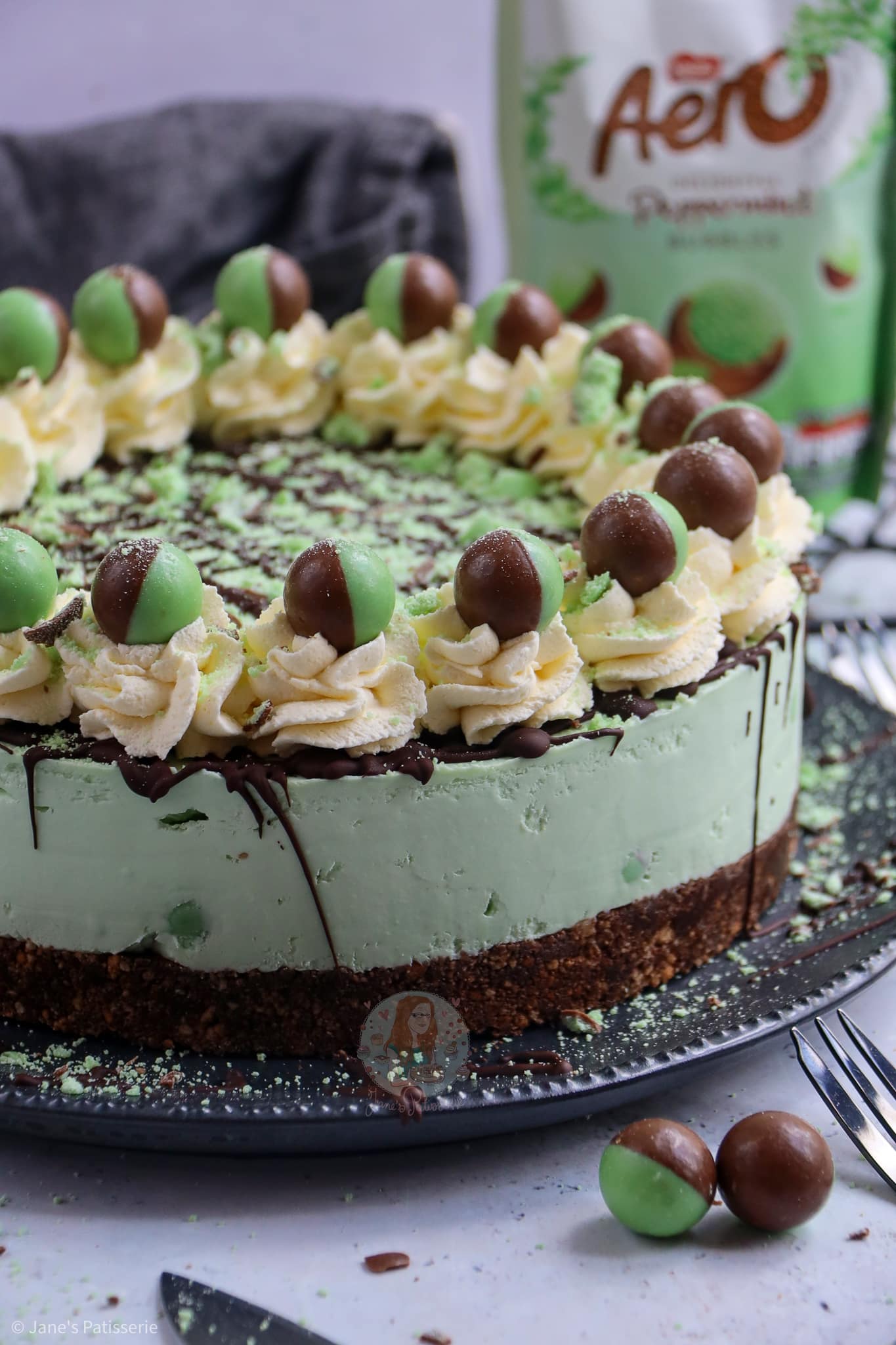 No-Bake Mint Aero Cheesecake! - Jane's Patisserie