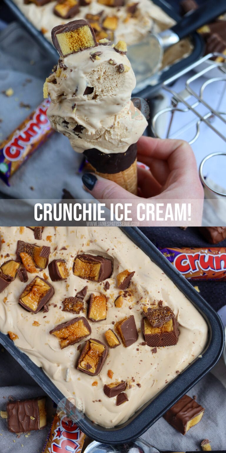 No Churn Crunchie Ice Cream! - Jane's Patisserie