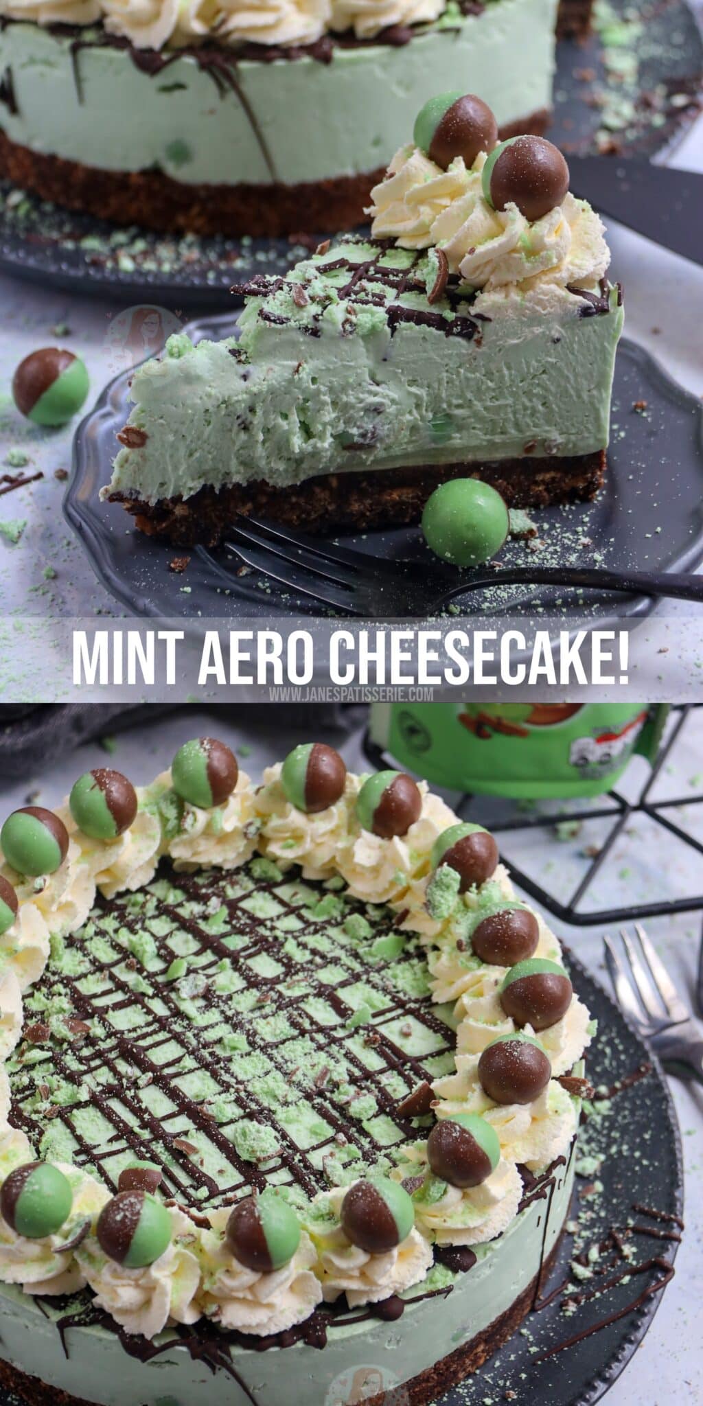 No-Bake Mint Aero Cheesecake! - Jane's Patisserie