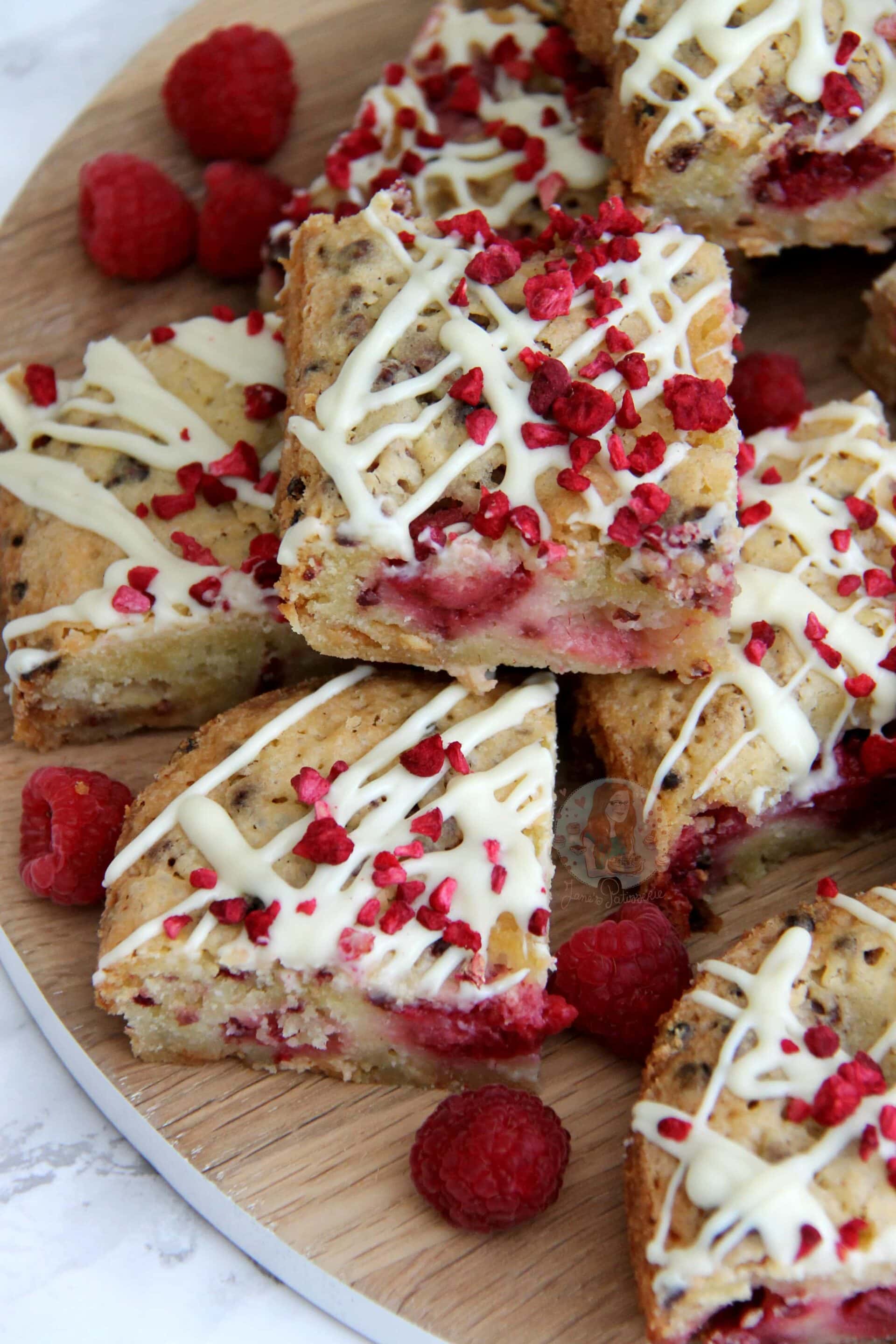 White Chocolate and Raspberry Blondies! - Jane's Patisserie