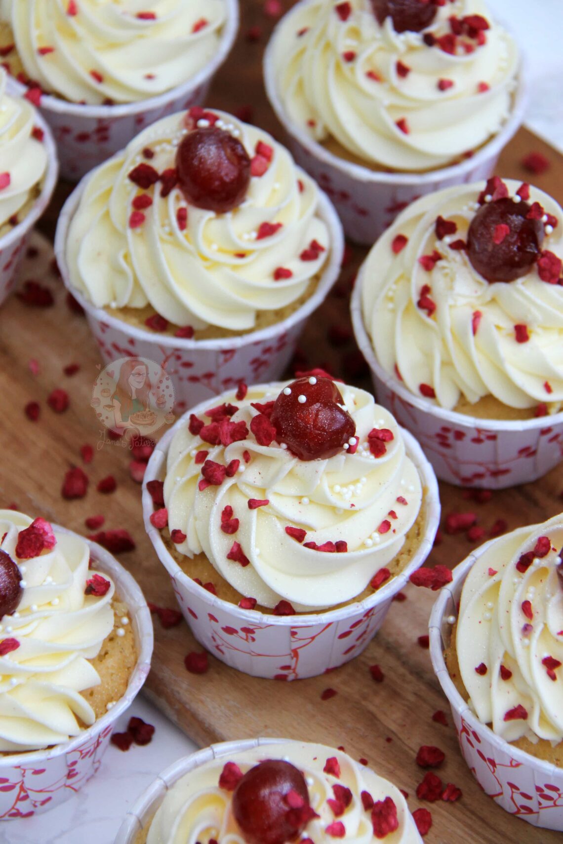 Cherry Bakewell Cupcakes! - Jane's Patisserie