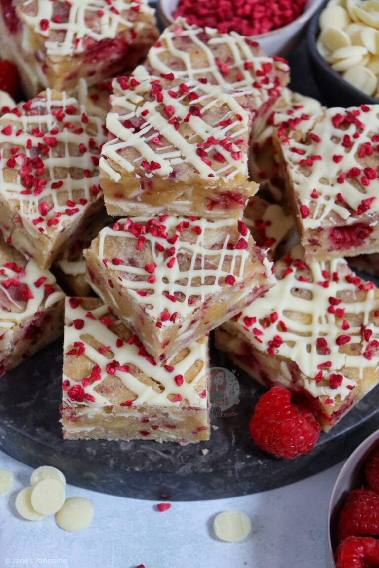 White Chocolate and Raspberry Blondies! - Jane's Patisserie