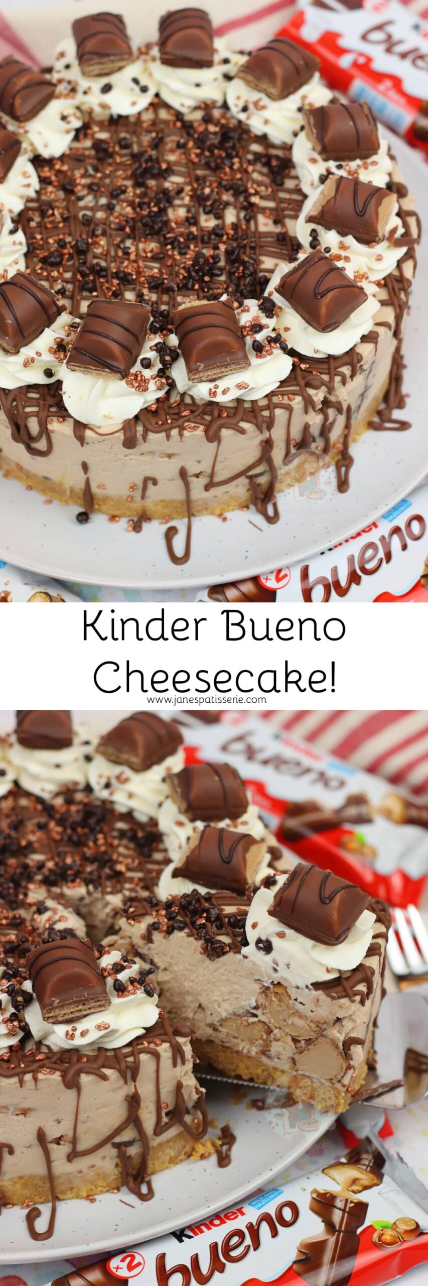 No-Bake Kinder Bueno Cheesecake! - Jane's Patisserie