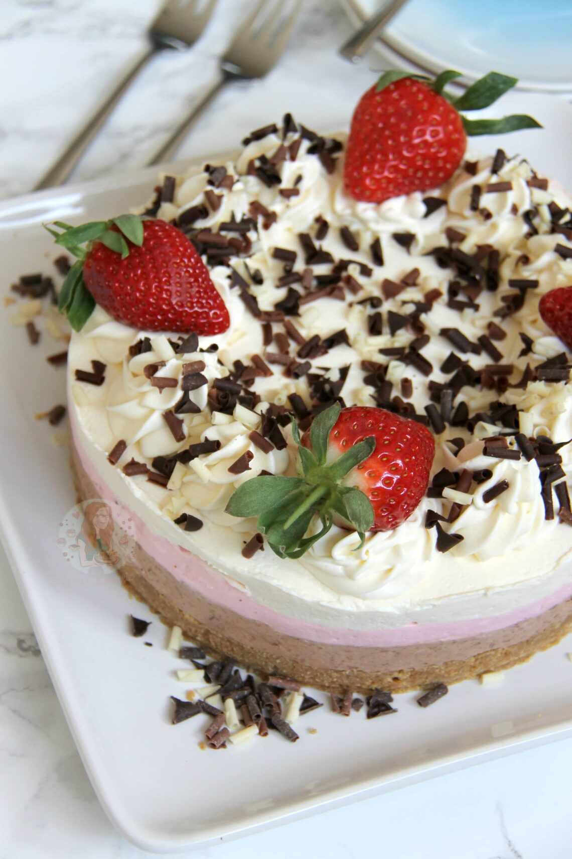 No-Bake Neapolitan Cheesecake! - Jane's Patisserie