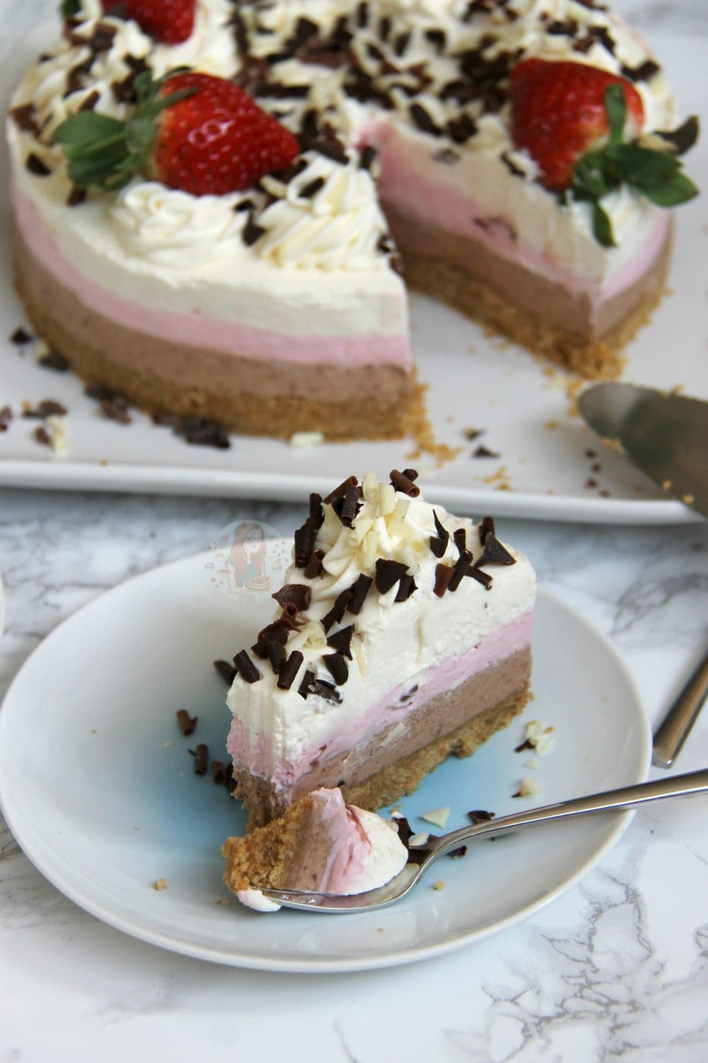 No-Bake Neapolitan Cheesecake! - Jane's Patisserie