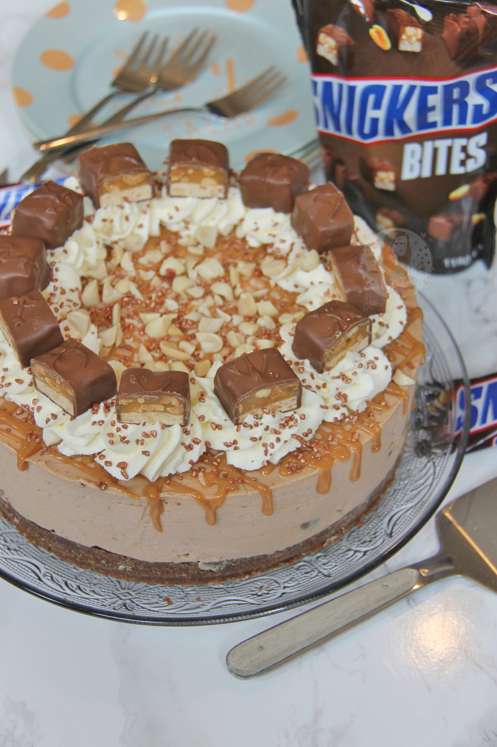 No-Bake Snickers Cheesecake! - Jane's Patisserie