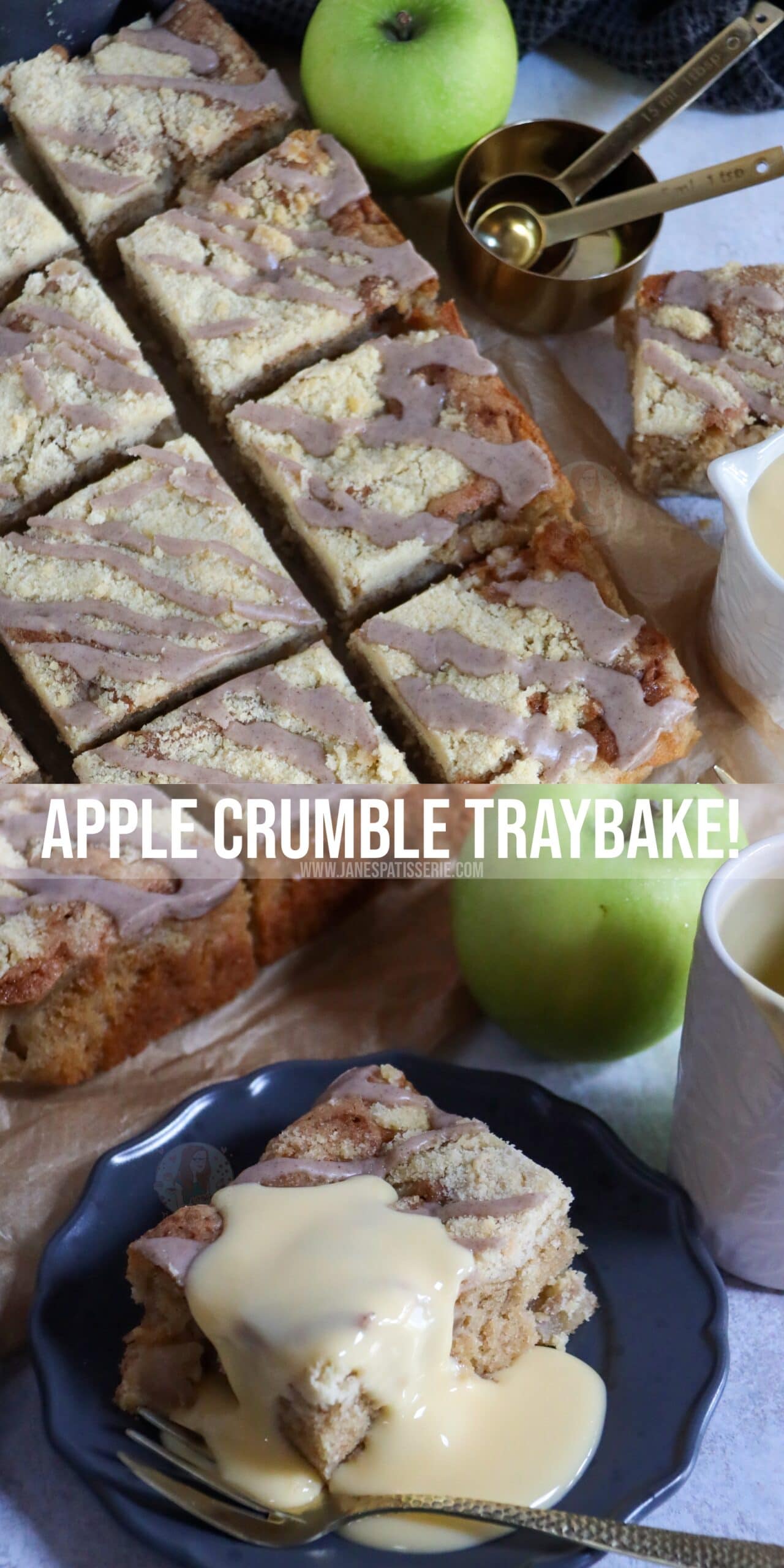 Apple Crumble Traybake Cake! - Jane's Patisserie