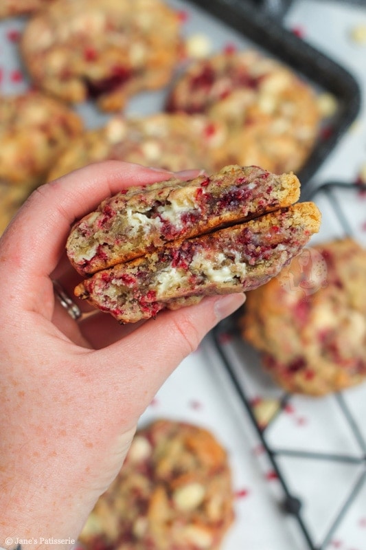 White Chocolate Raspberry Cookies - Jane's Patisserie