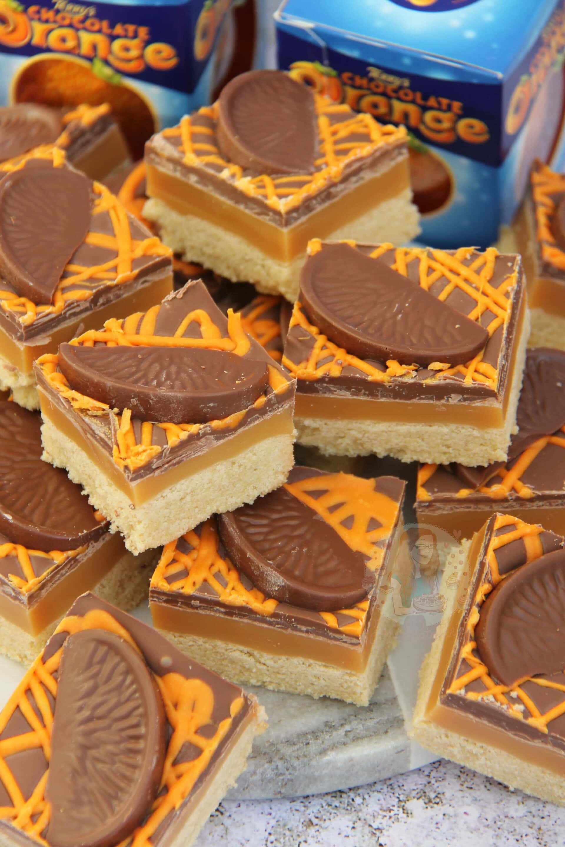 Terry's Chocolate Orange Millionaires Shortbread - Jane's Patisserie