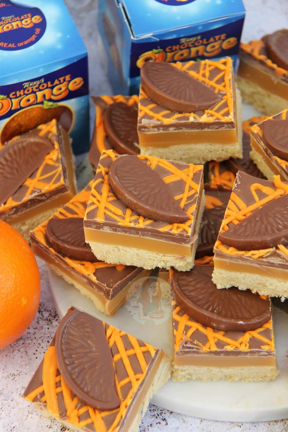 Terry's Chocolate Orange Millionaires Shortbread - Jane's Patisserie