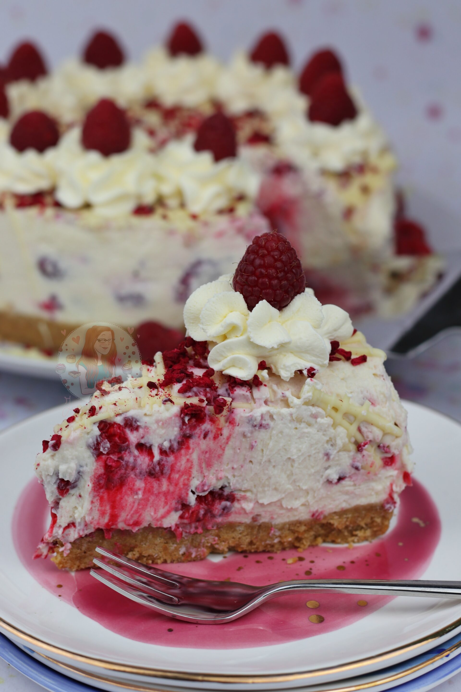 White Chocolate & Raspberry Cheesecake - Jane's Patisserie