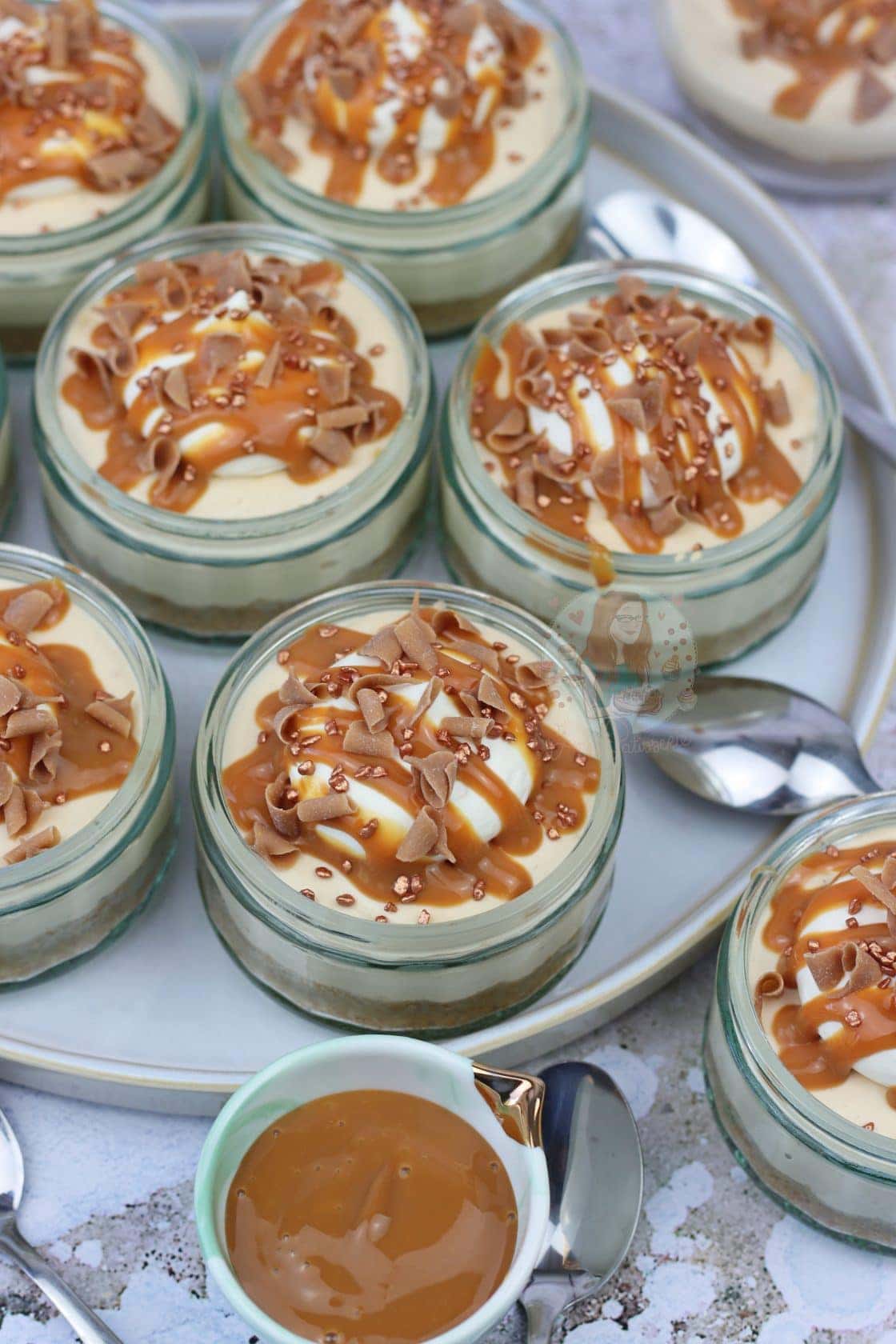 Salted Caramel Cheesecake Pots - Jane's Patisserie