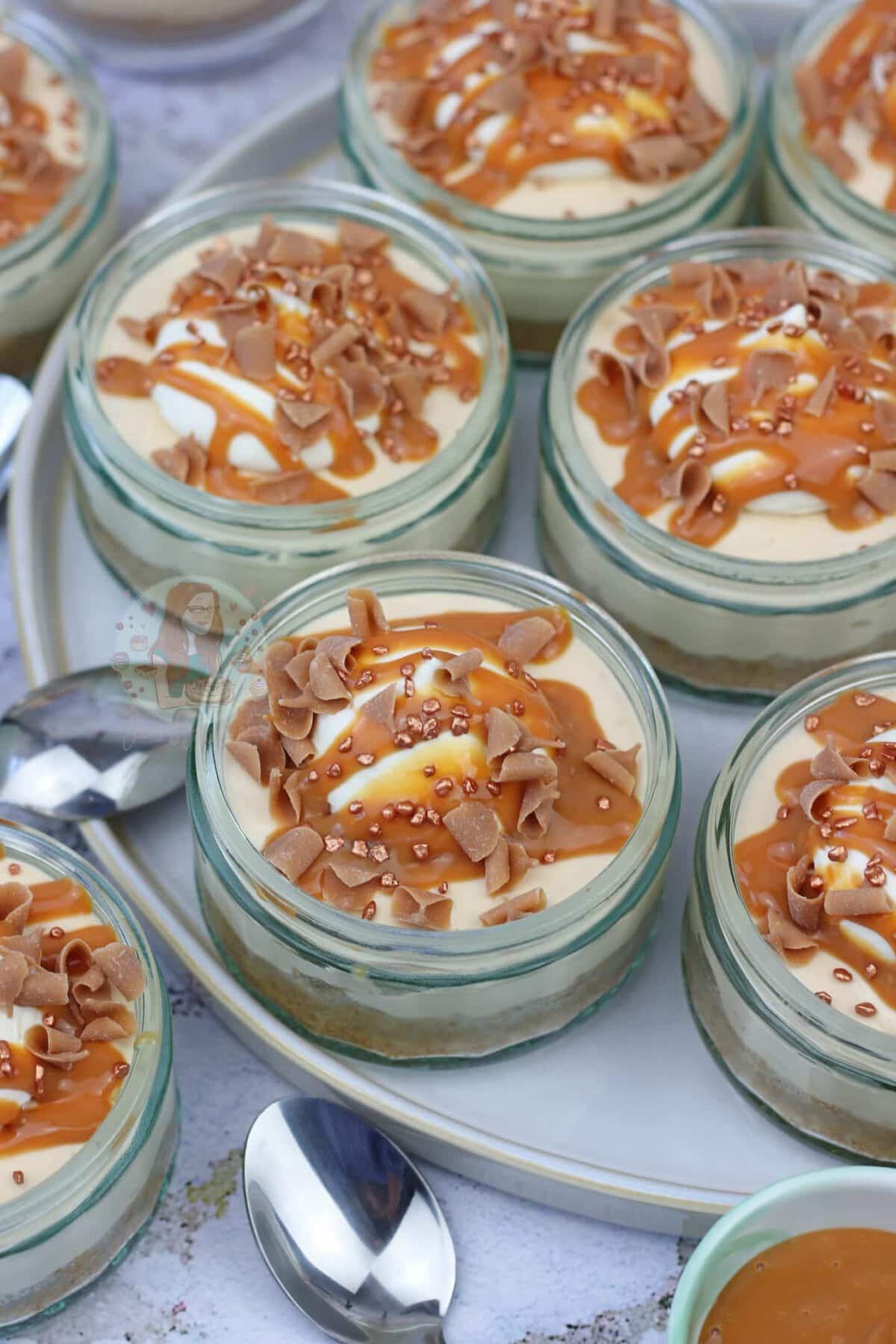 Salted Caramel Cheesecake Pots - Jane's Patisserie