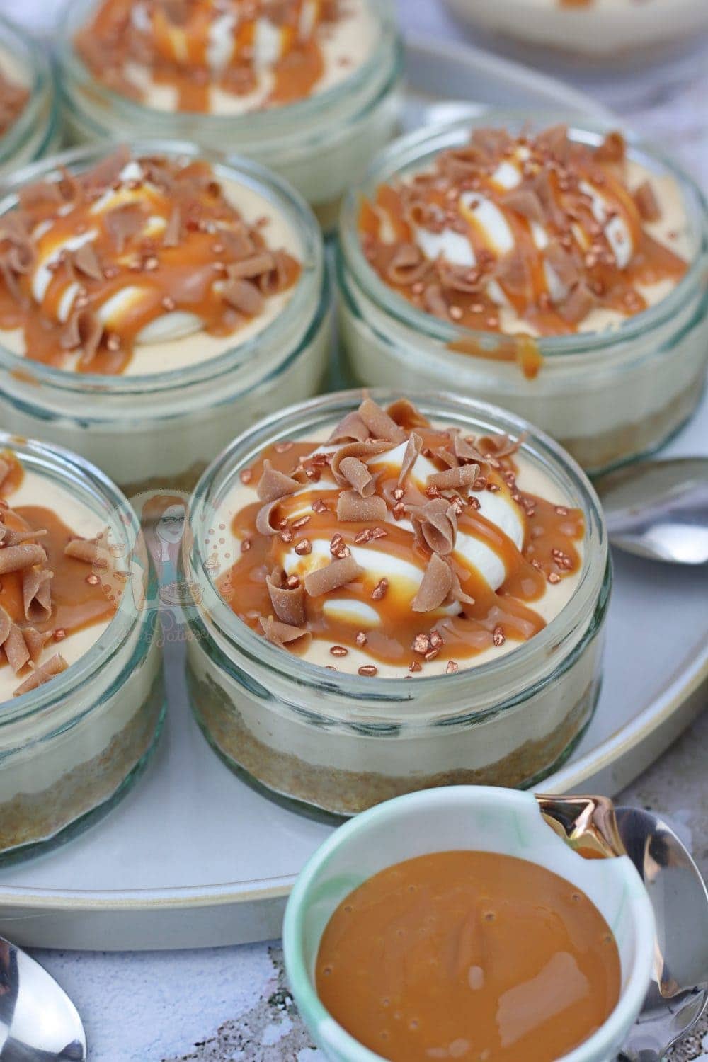Salted Caramel Cheesecake Pots - Jane's Patisserie