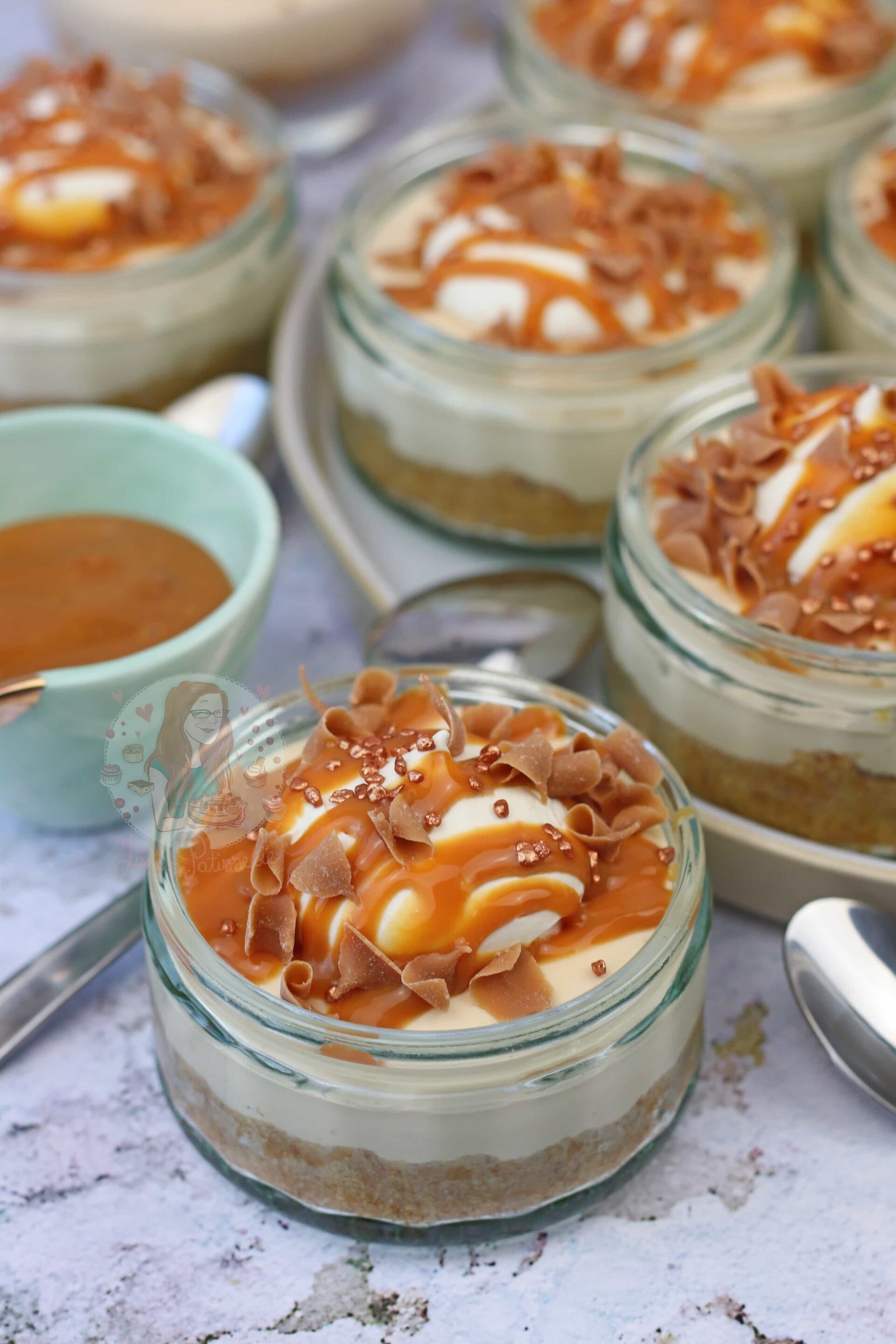 Salted Caramel Cheesecake Pots - Jane's Patisserie