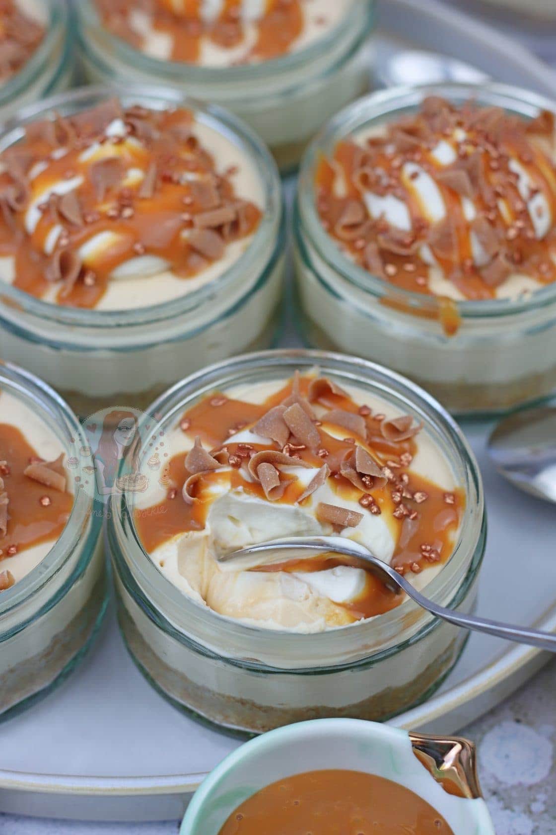 Salted Caramel Cheesecake Pots - Jane's Patisserie