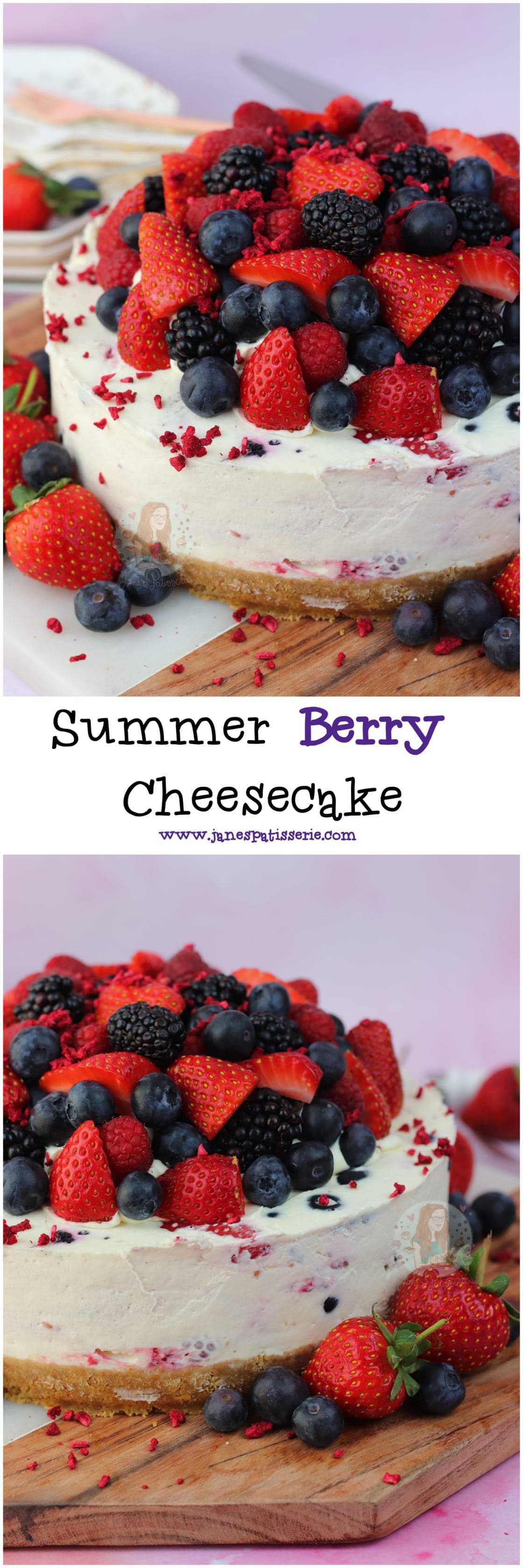 No-Bake Summer Berry Cheesecake! - Jane's Patisserie