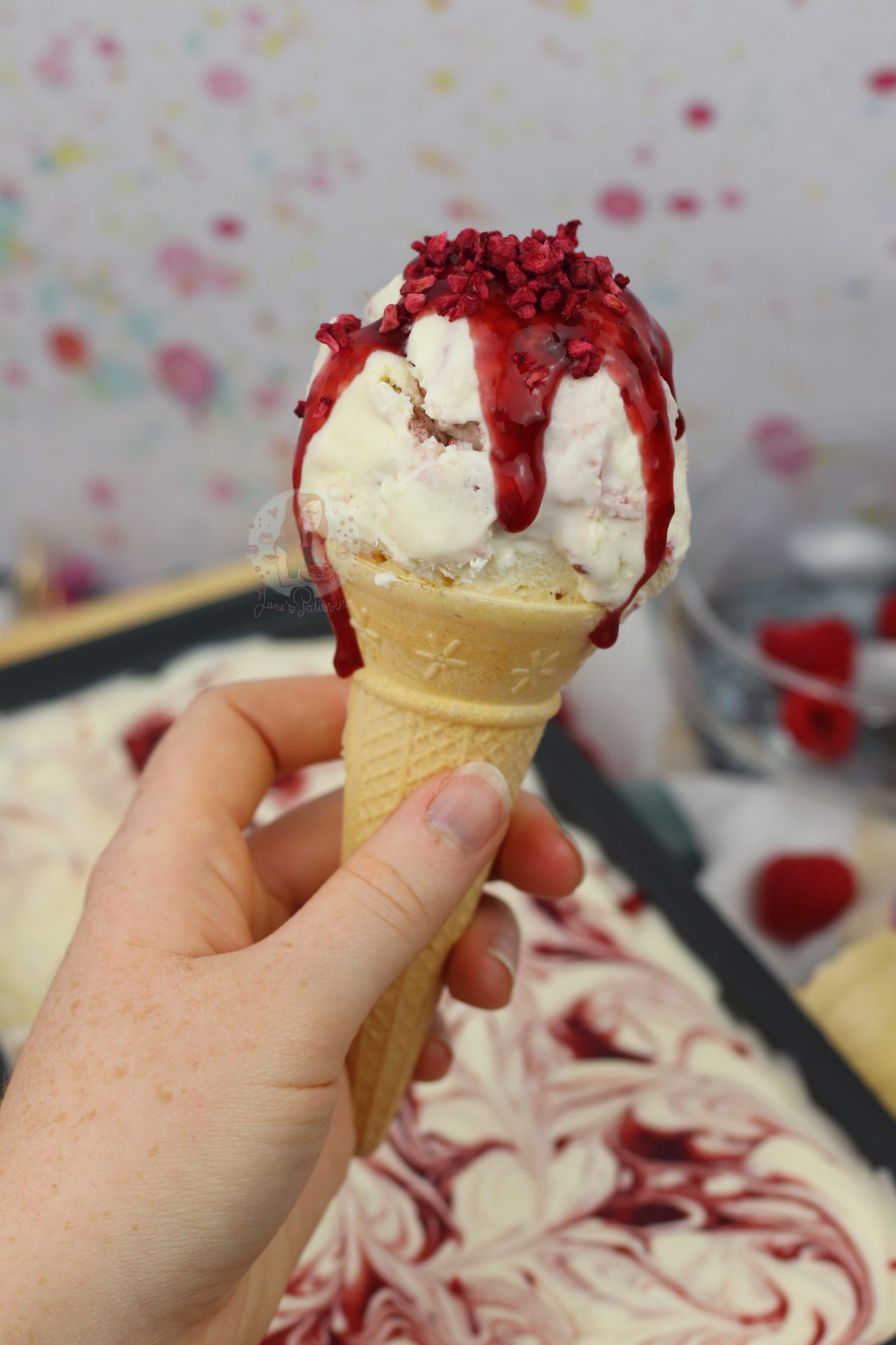 Raspberry Ripple Ice Cream! - Jane's Patisserie