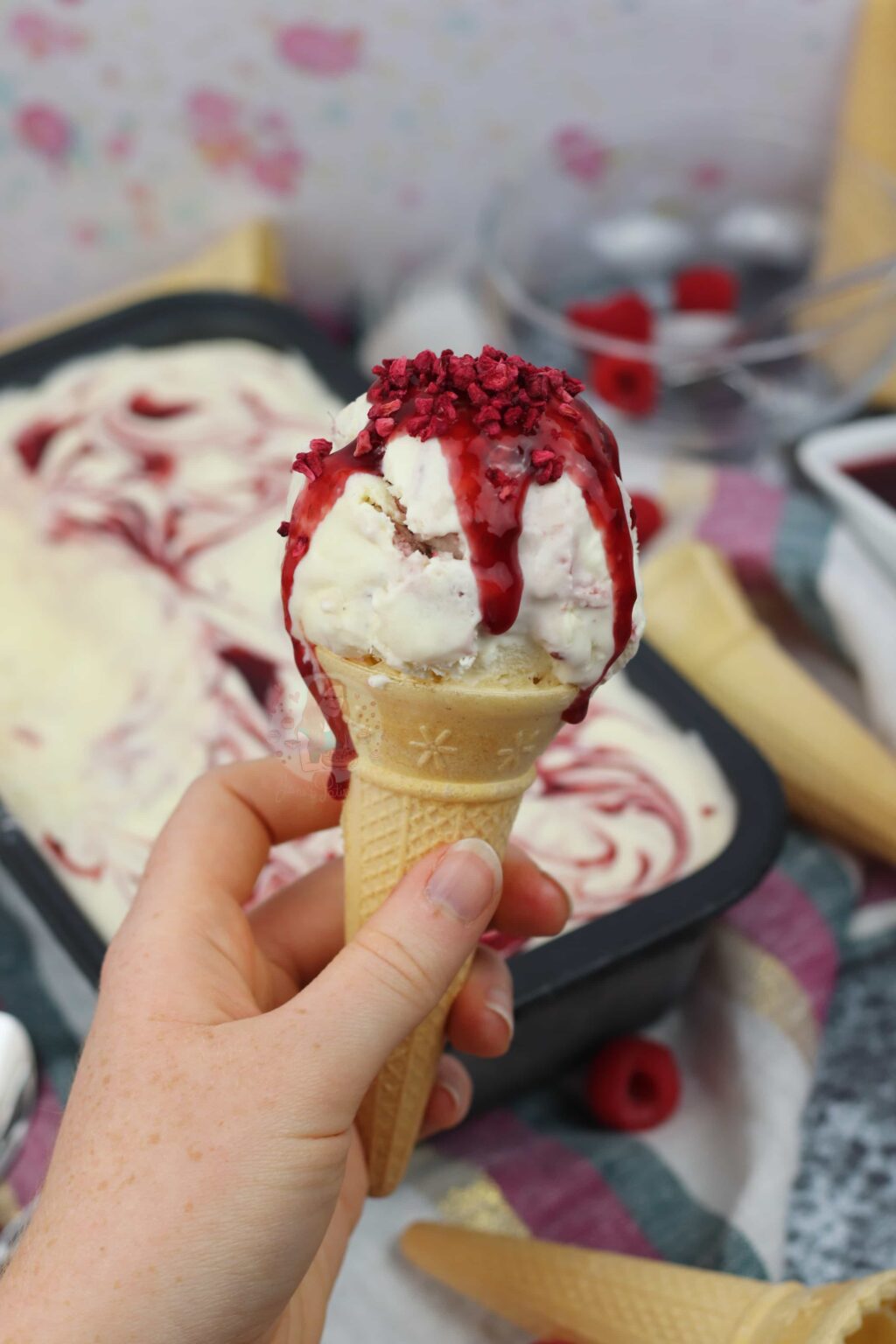 Raspberry Ripple Ice Cream! - Jane's Patisserie