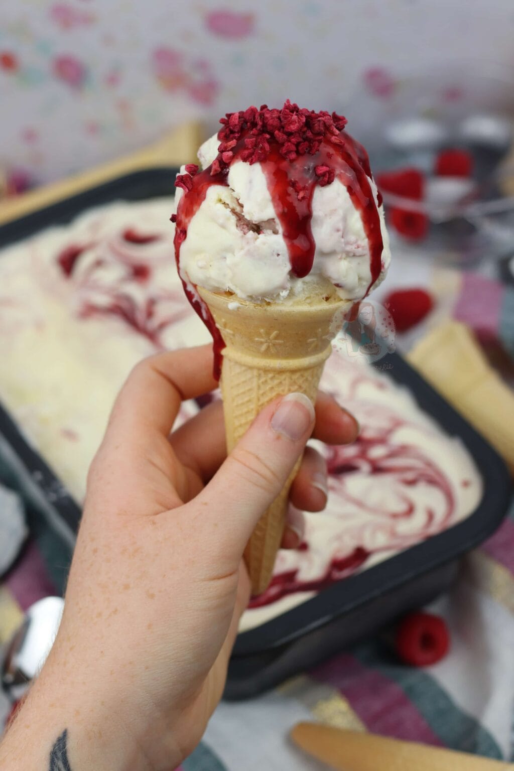Raspberry Ripple Ice Cream! - Jane's Patisserie