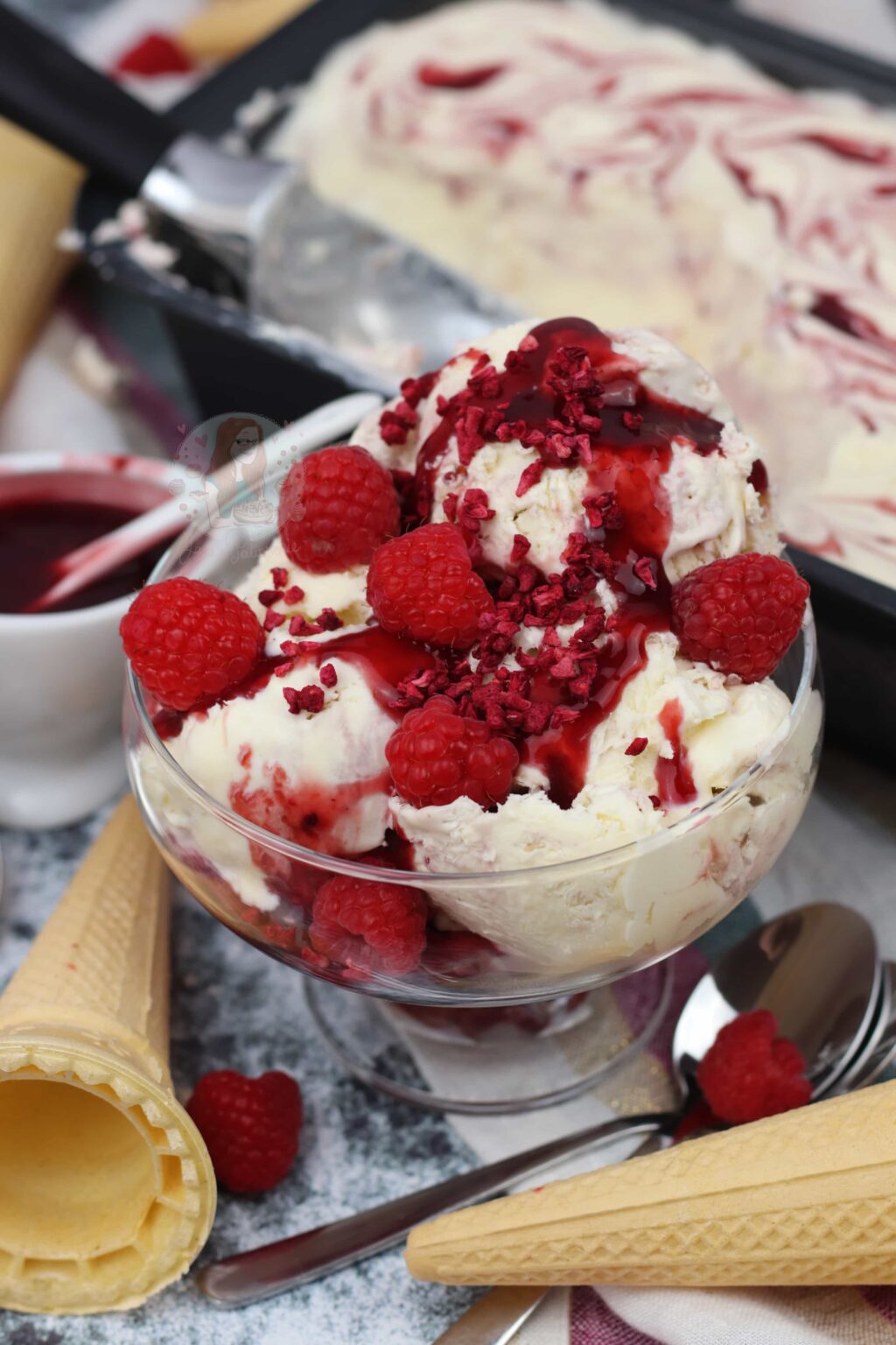 Raspberry Ripple Ice Cream! - Jane's Patisserie