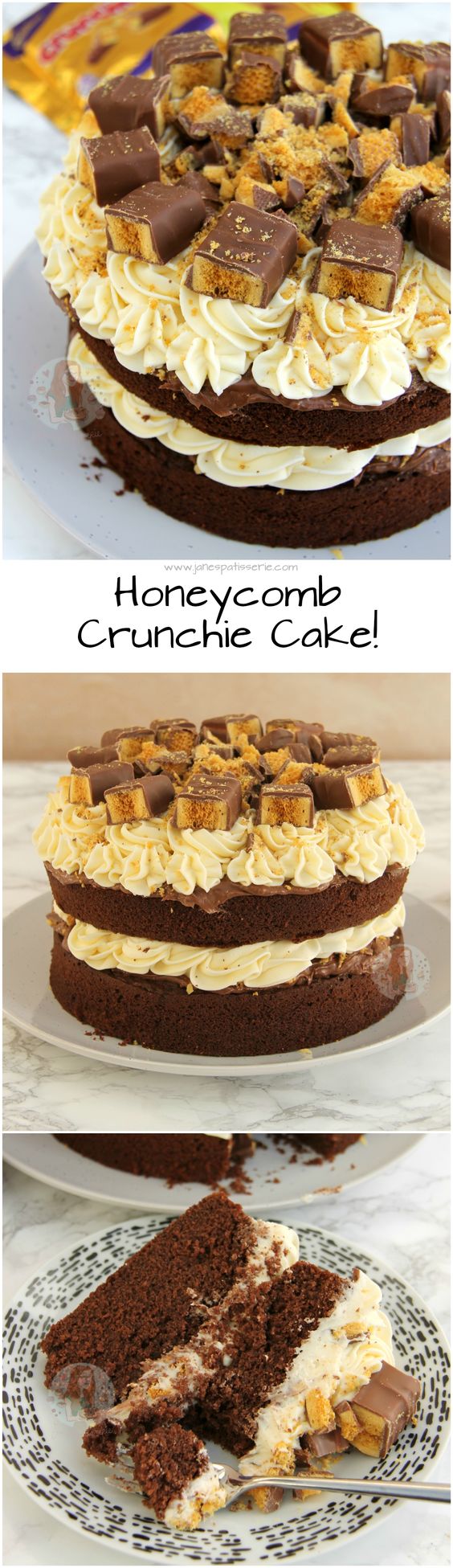 Honeycomb Crunchie Cake - Jane's Patisserie