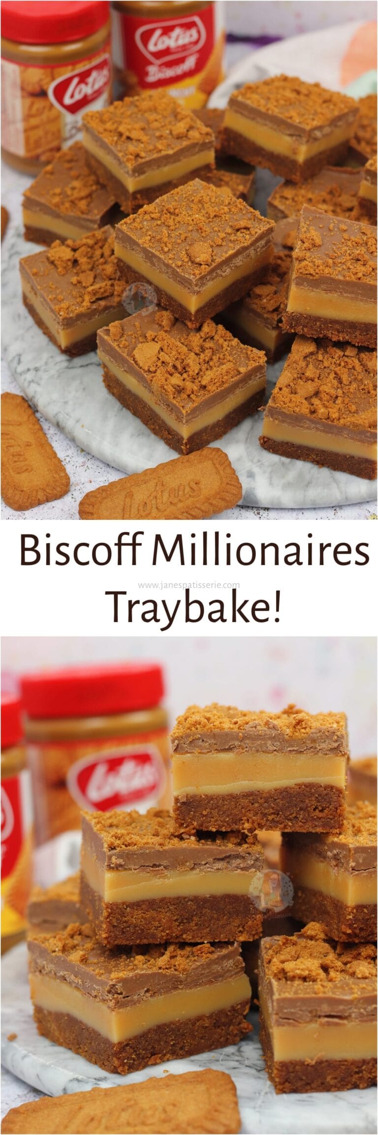 Biscoff Millionaires Traybake - Jane's Patisserie