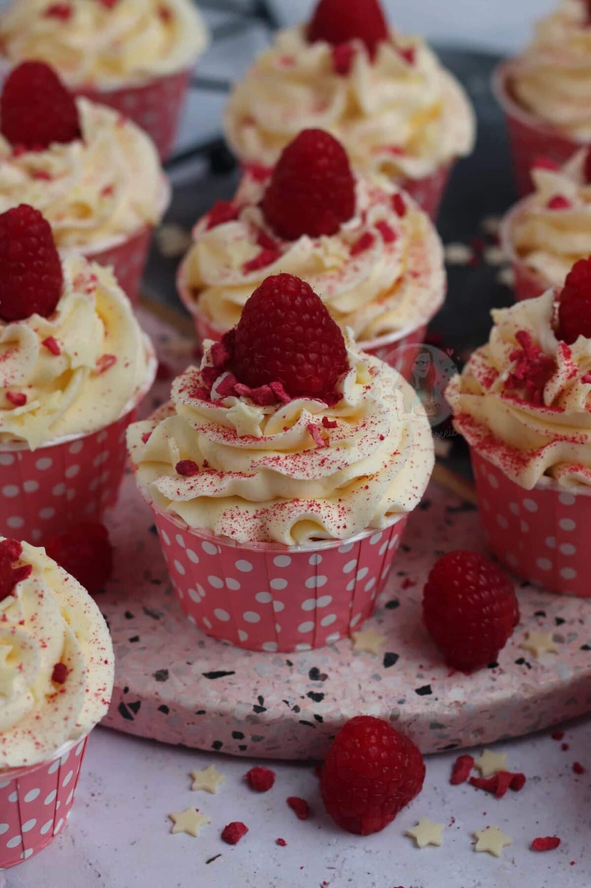White Chocolate Raspberry Cupcakes - Jane's Patisserie