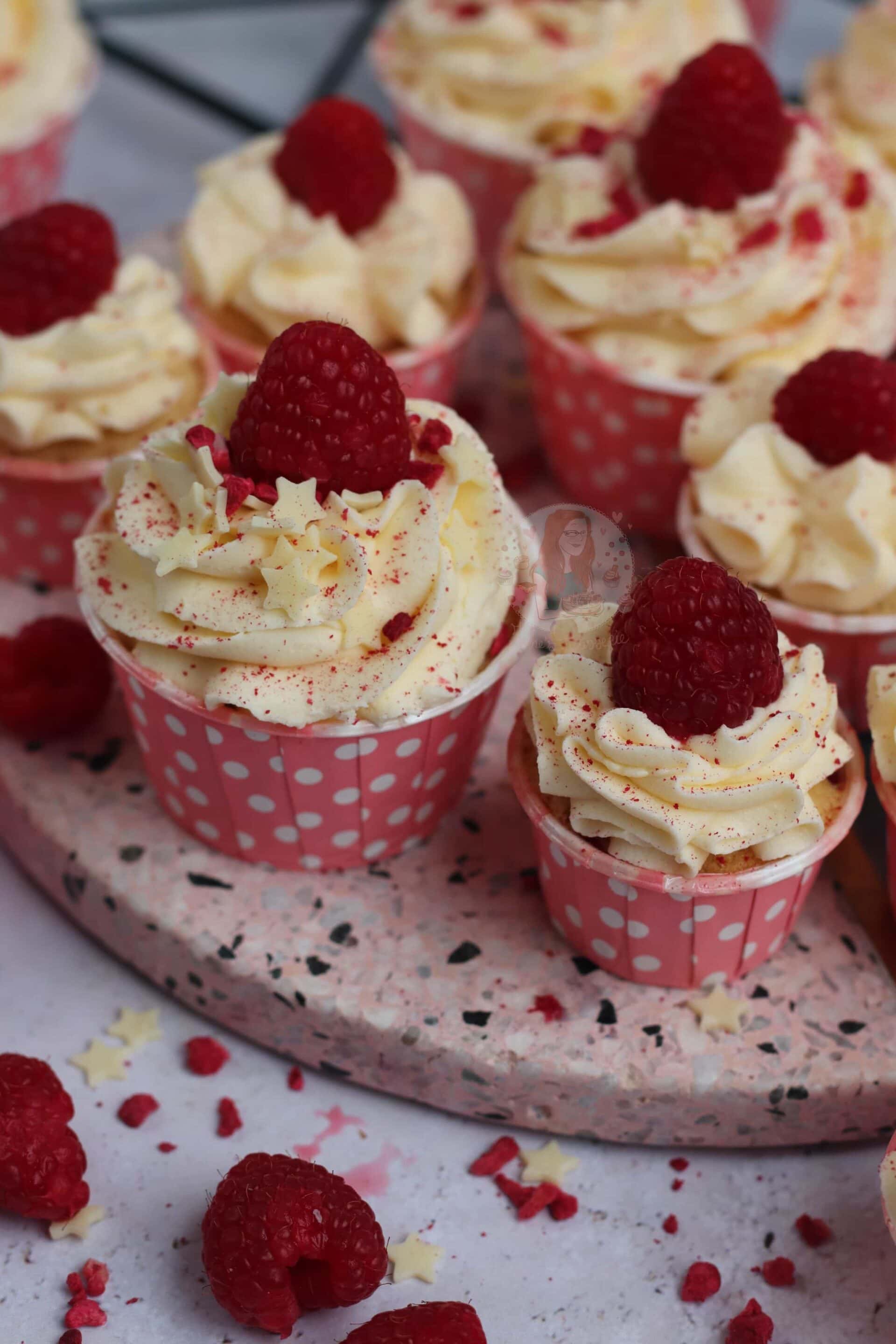 White Chocolate Raspberry Cupcakes - Jane's Patisserie