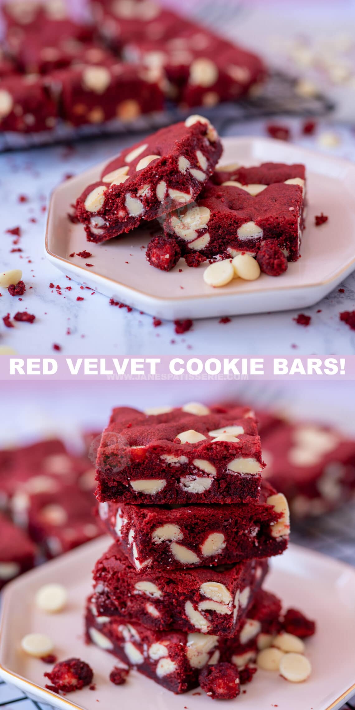 Red Velvet Cookie Bars! - Jane's Patisserie