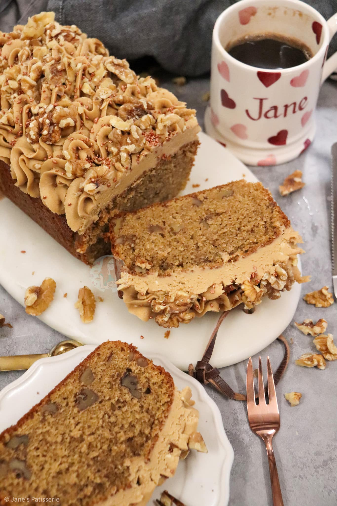 Coffee Walnut Loaf Cake! - Jane's Patisserie