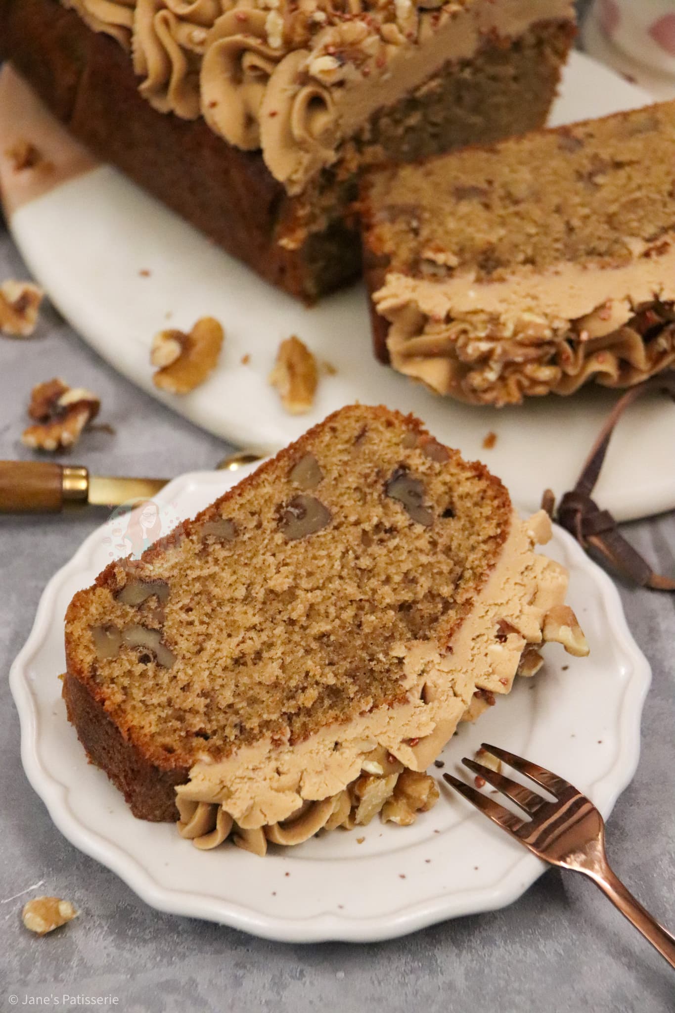 Coffee Walnut Loaf Cake! - Jane's Patisserie