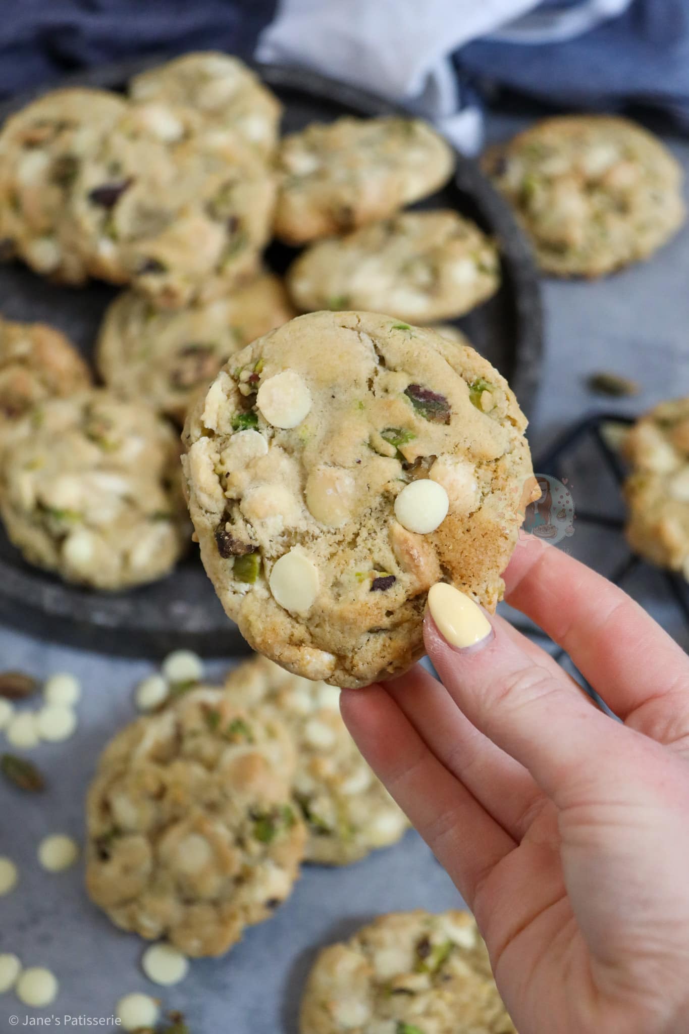 White Chocolate Pistachio Cookies! - Jane's Patisserie