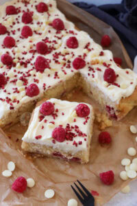 White Chocolate Raspberry Traybake - Jane's Patisserie